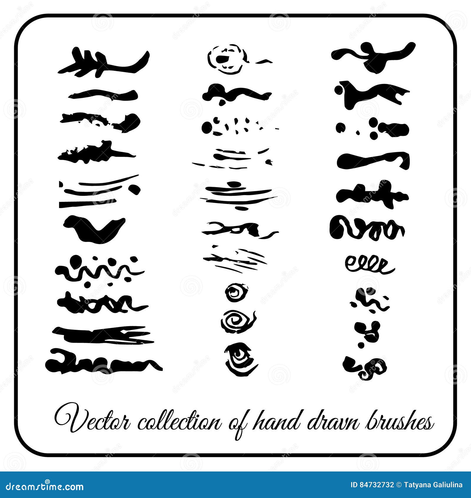 Set Hand-made Decorative Texture Brushes Ink for Decoration Stock ...