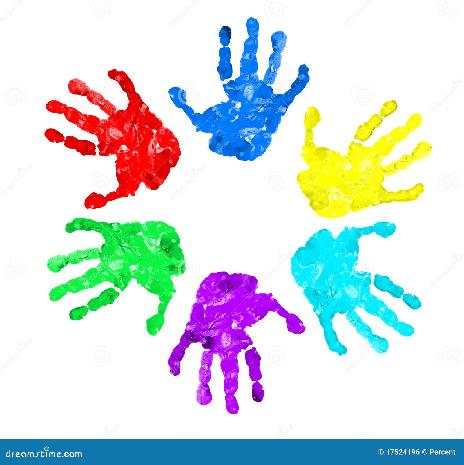 Set of Hand Prints of Diffrent Colors Stock Photo - Image of drawing ...