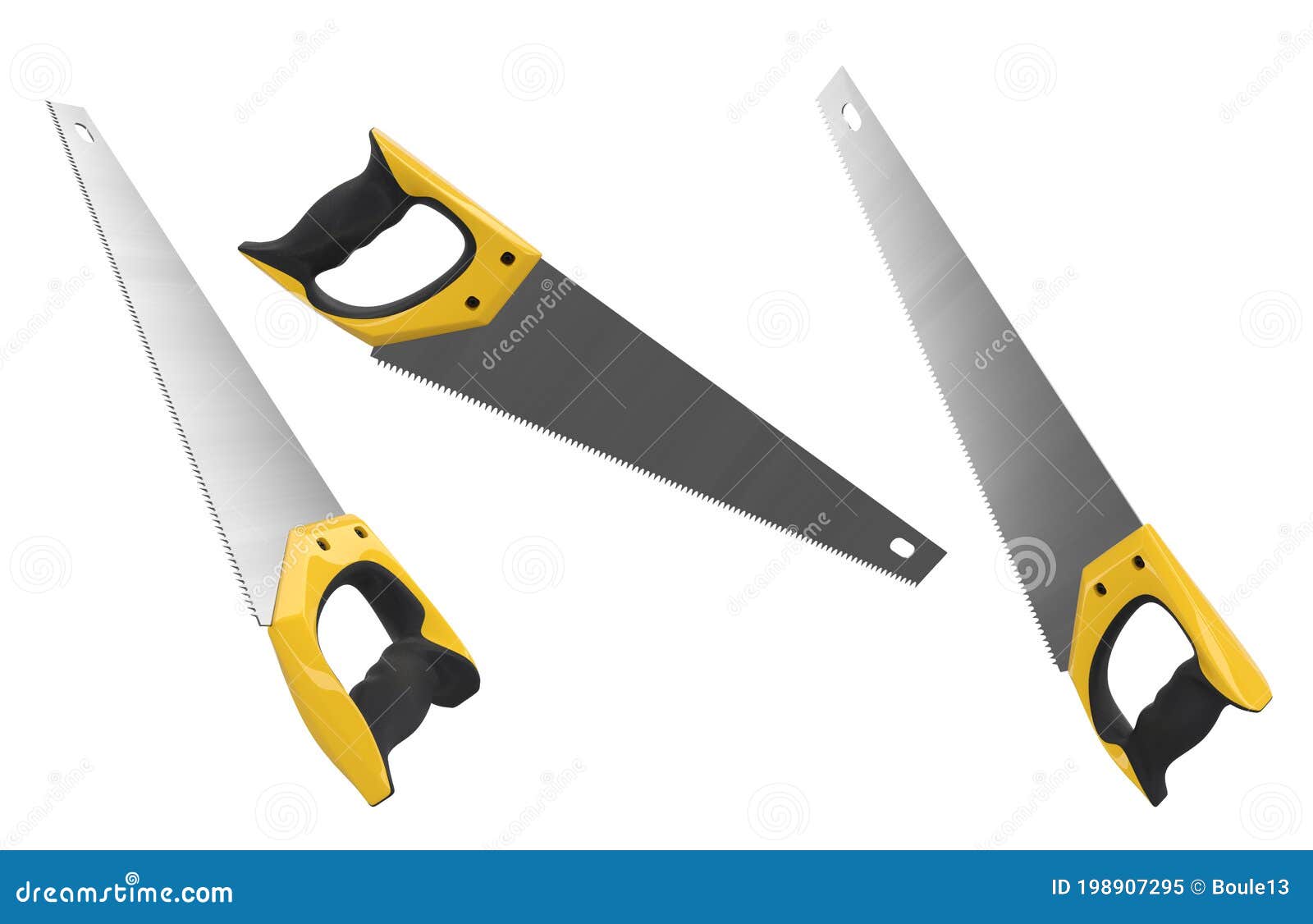 Hand Saw With Hardened Teeth Isolated On White. Tool For Carpentry Work ...