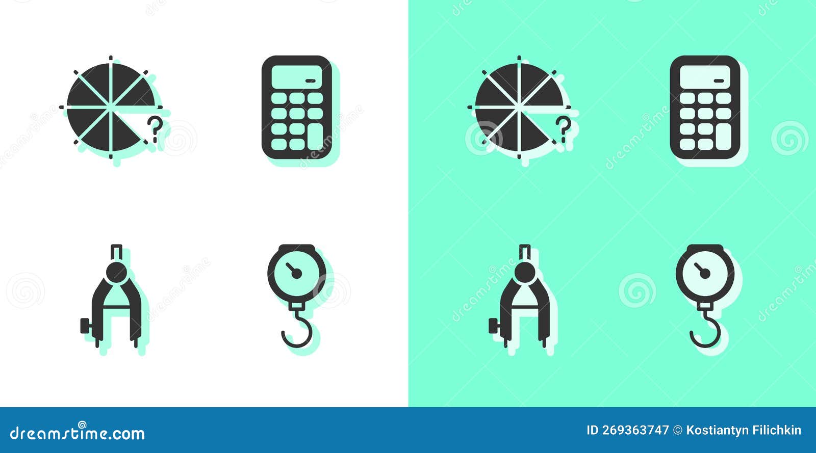 Set Hand Scale Spring Mechanical, Circle of Pieces, Drawing Compass and ...