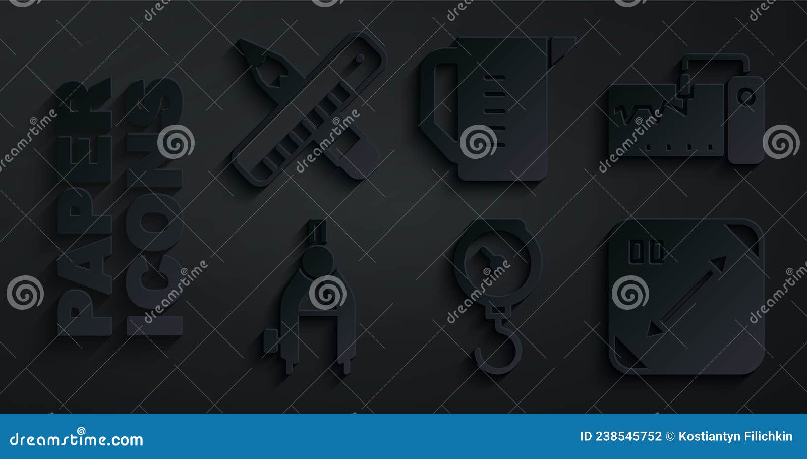 Set Hand Scale Spring Mechanical, Measuring Instrument, Drawing Compass ...