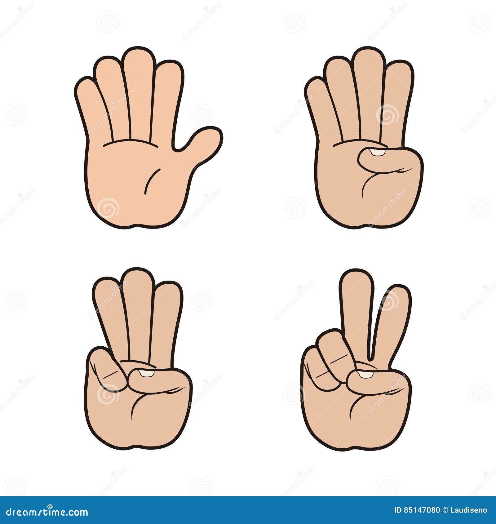 Set of hand signals stock illustration. Illustration of funny - 85147080