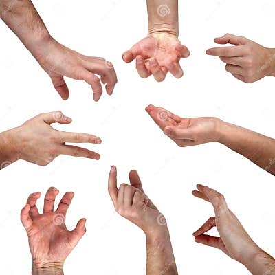 Set of hand signs stock image. Image of hand, push, gesturing - 12386885