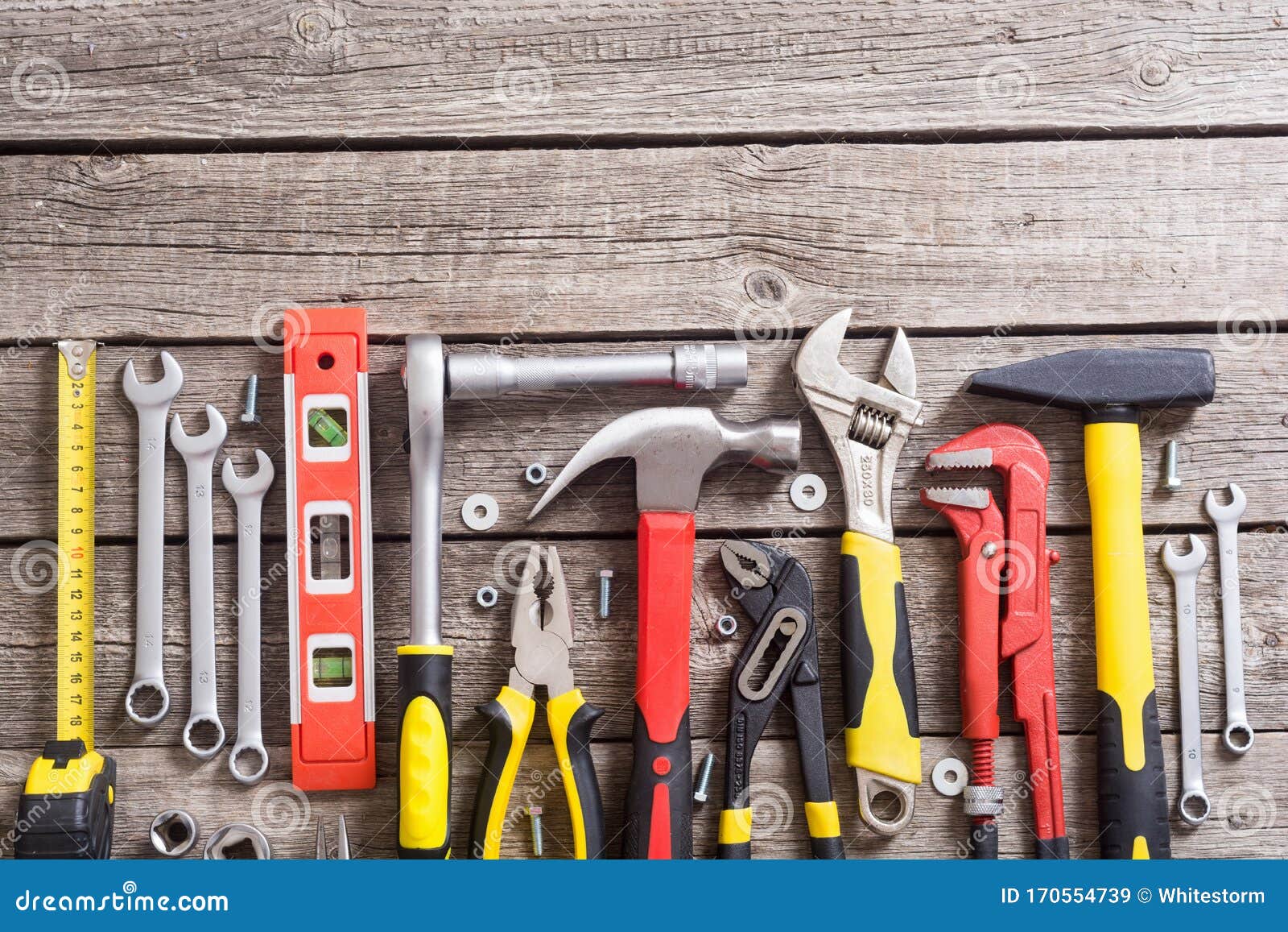 Set of hand tools stock image. Image of hardware, hand - 170554739