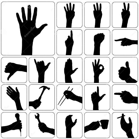 Set of hand vector stock vector. Illustration of fingers - 5845326