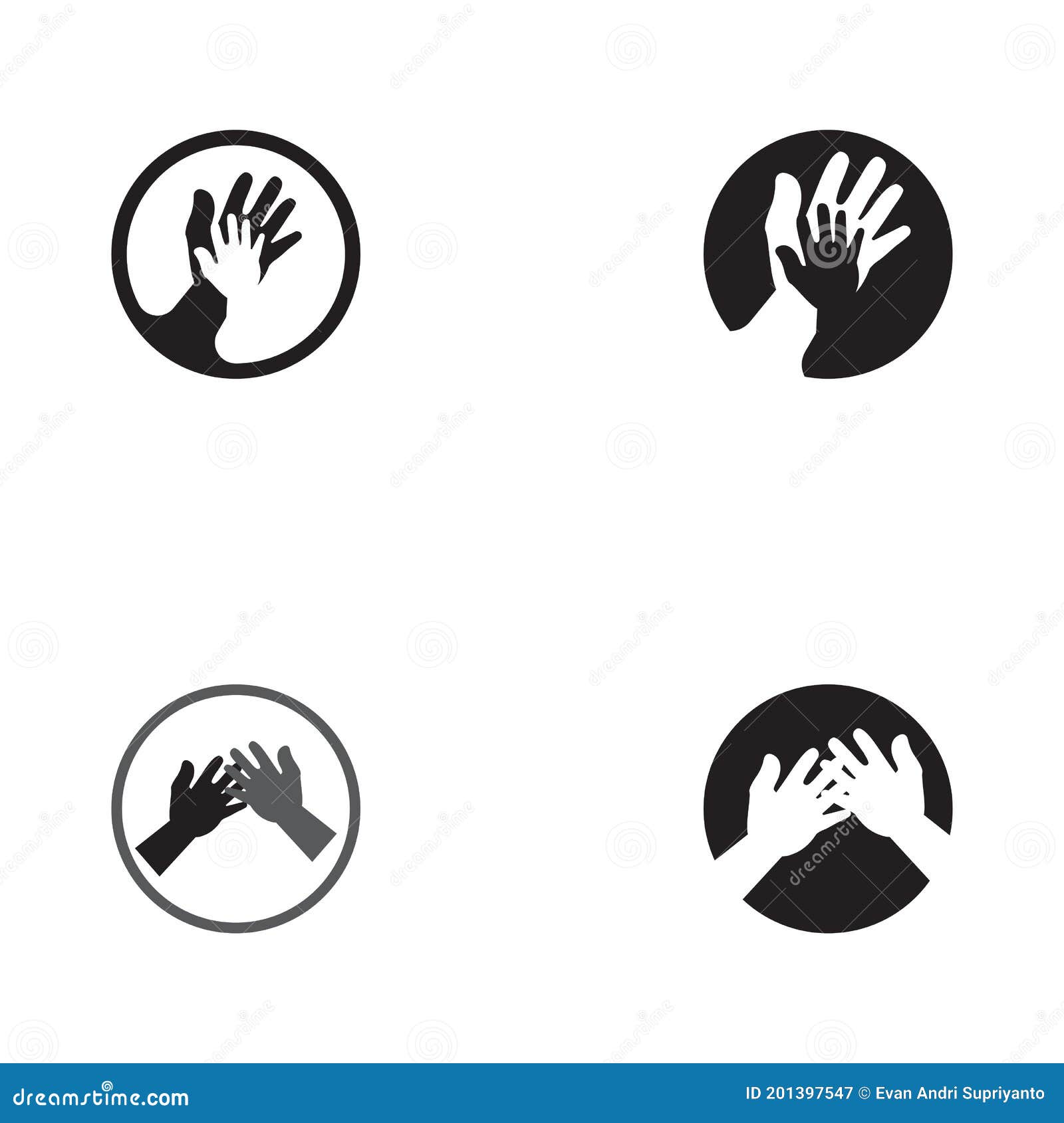 Set Hand Wave Logo Template Vector Symbol Stock Illustration ...