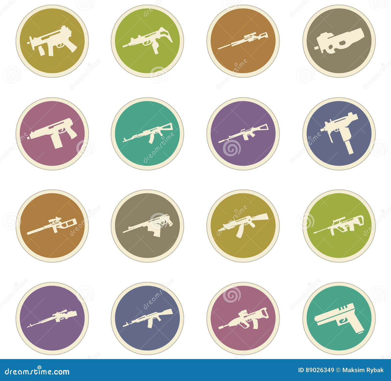 Set of hand weapons stock vector. Illustration of shotgun - 89026349