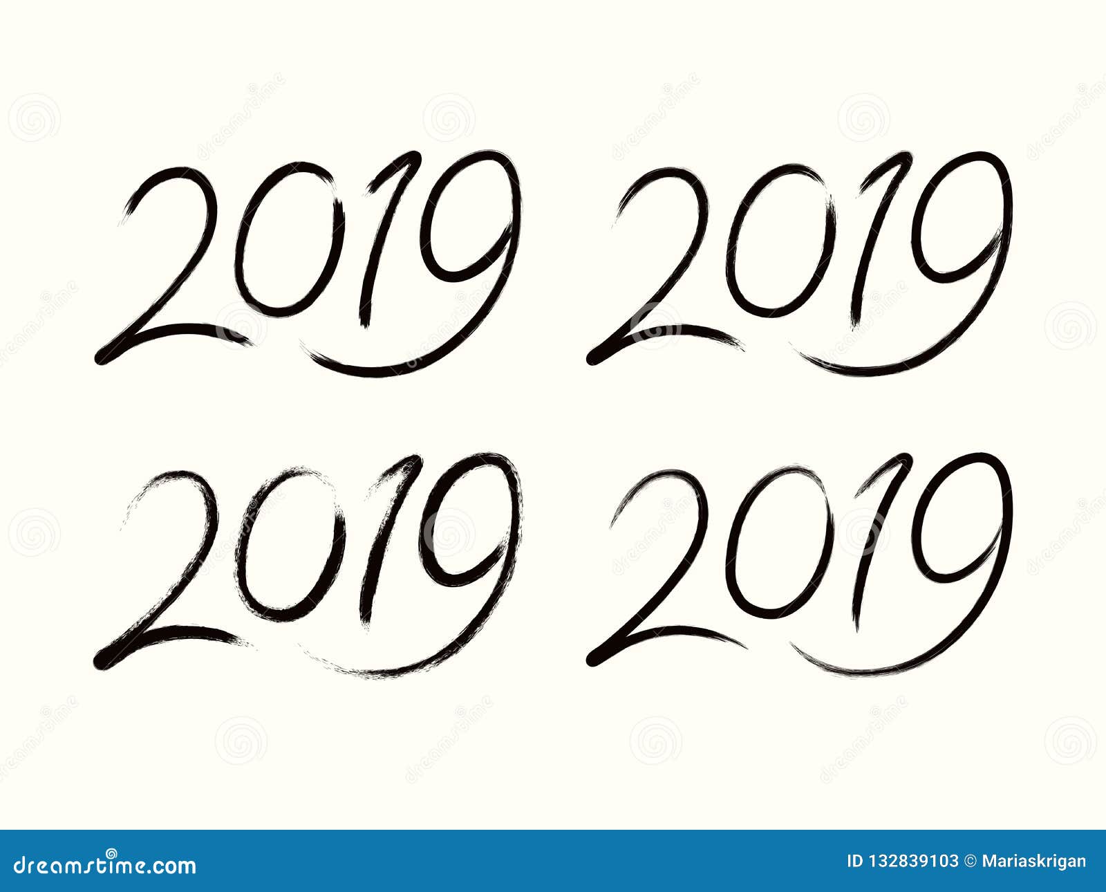 2019 New Year calligraphy stock vector. Illustration of handwritten ...