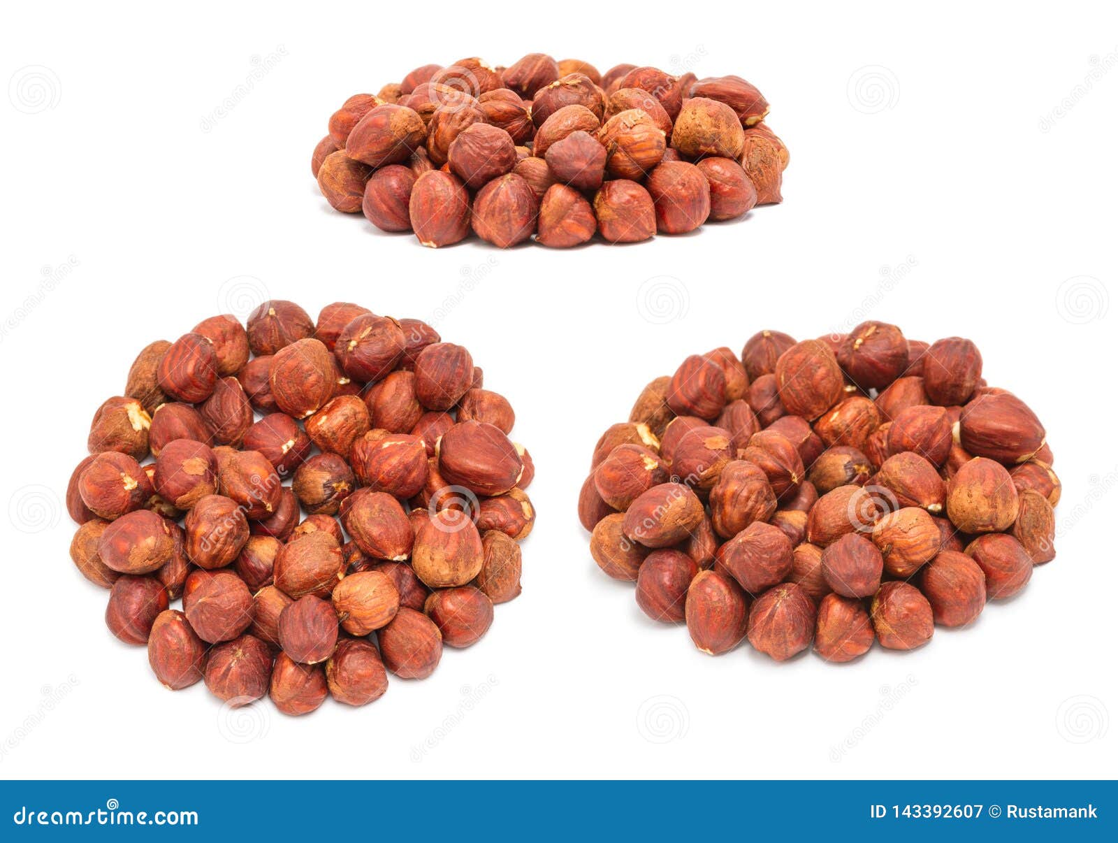 Set of Handfuls of Nuts from Different Angles - Peeled Ripe Hazelnuts ...