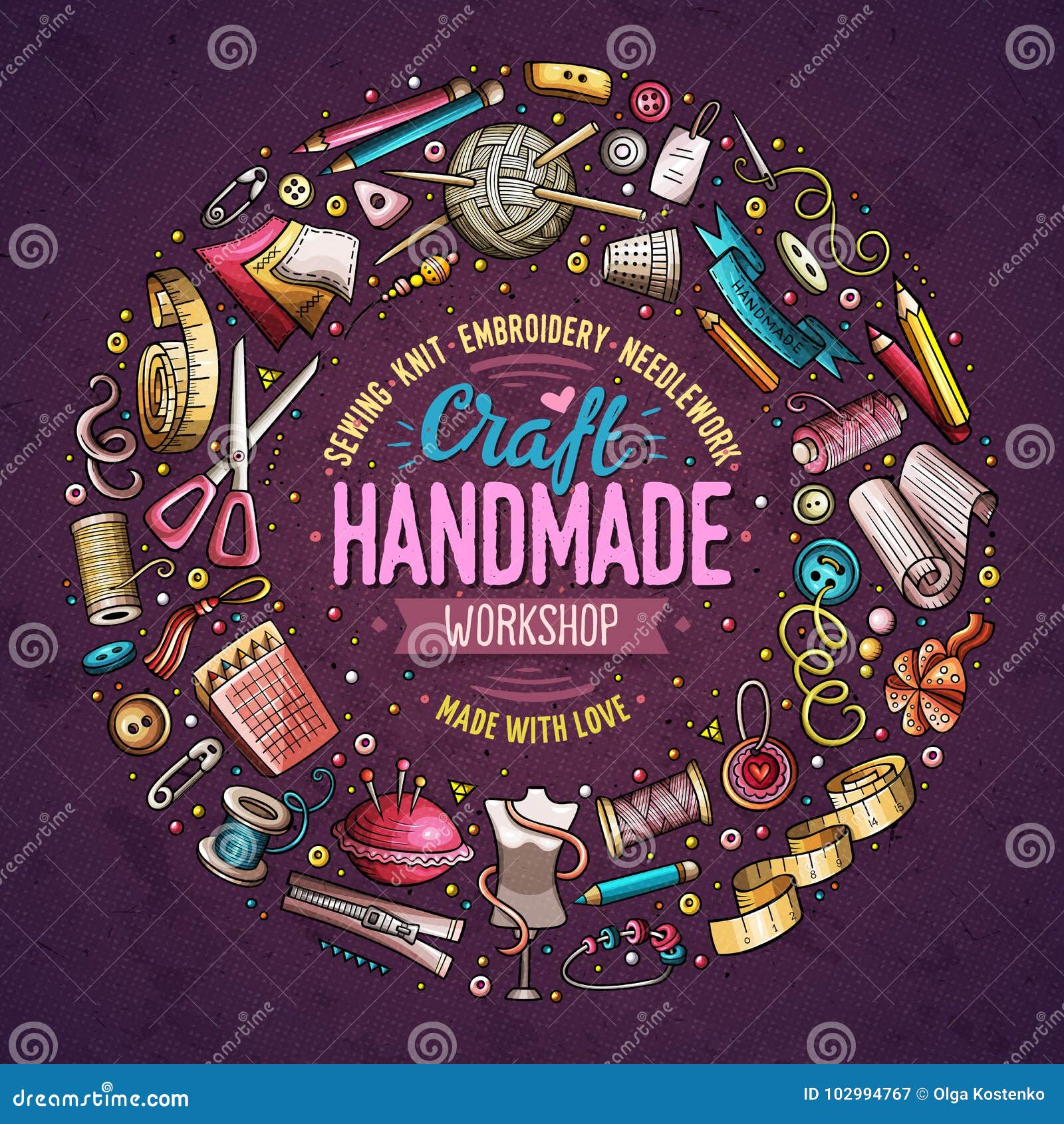 Set of Handmade Cartoon Doodle Objects, Symbols and Items Stock Vector ...