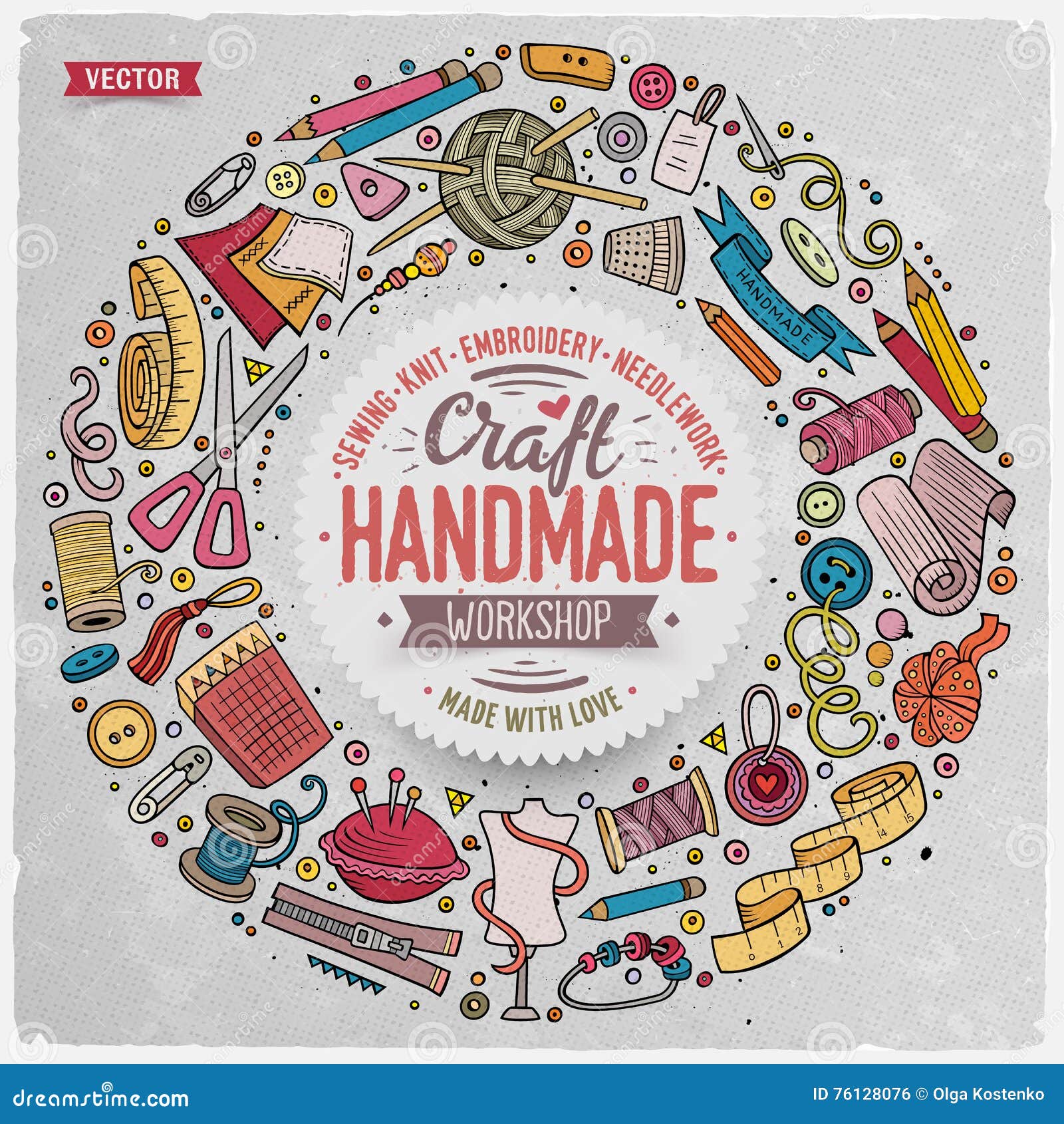 Set of Handmade Cartoon Doodle Objects, Symbols and Items Stock Vector ...