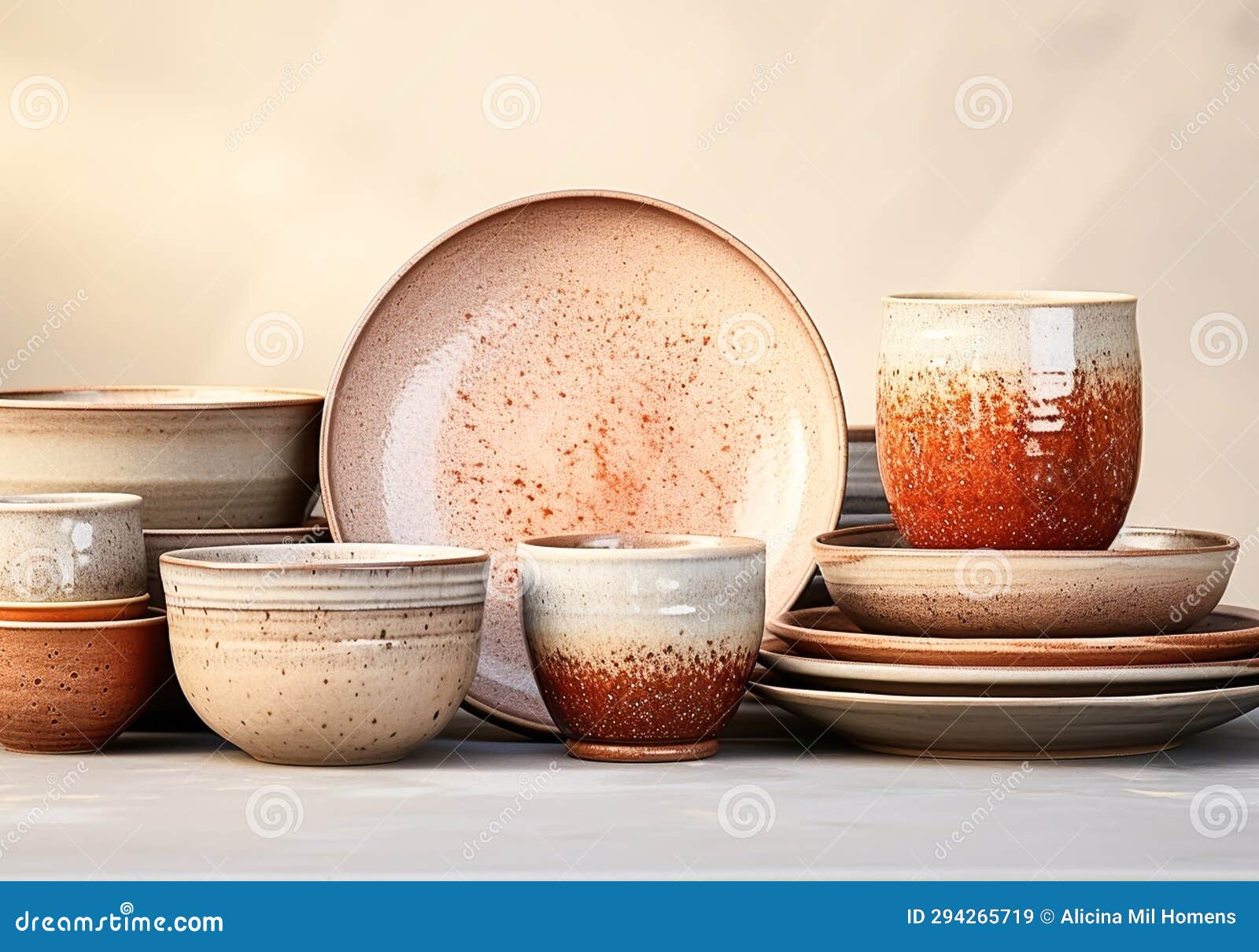 Set of Handmade Ceramic Pieces. Traditional Crafts. Modern Crafts Stock ...