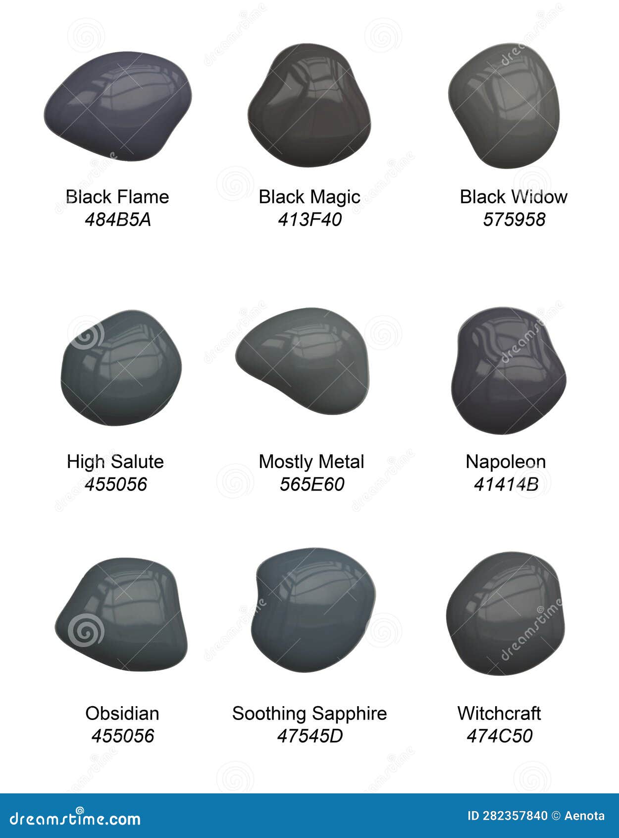 Set of Handpicked Gray or Black Paint Tints - Vector Palette of Drops ...