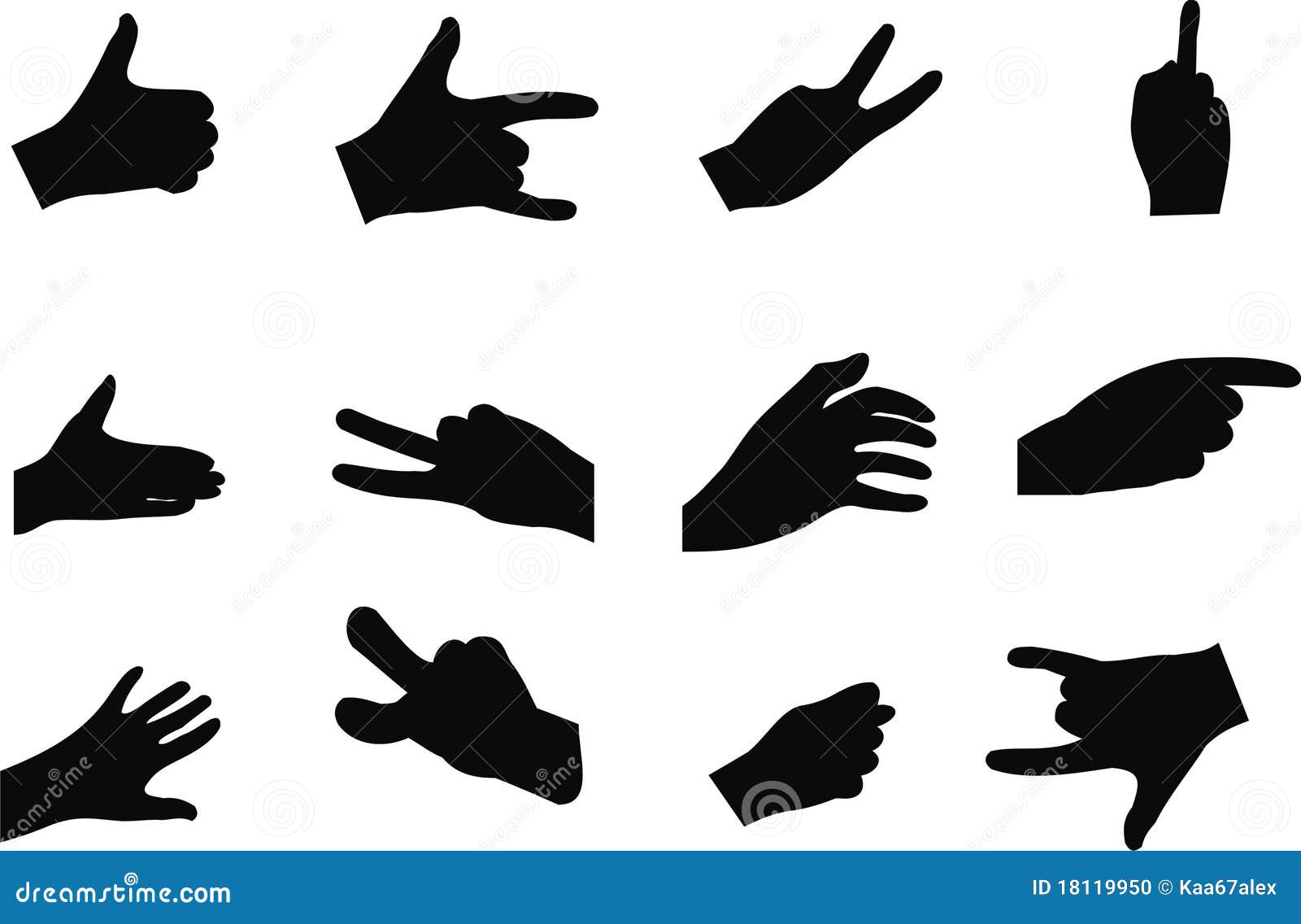 Set of hands stock vector. Illustration of collection - 18119950