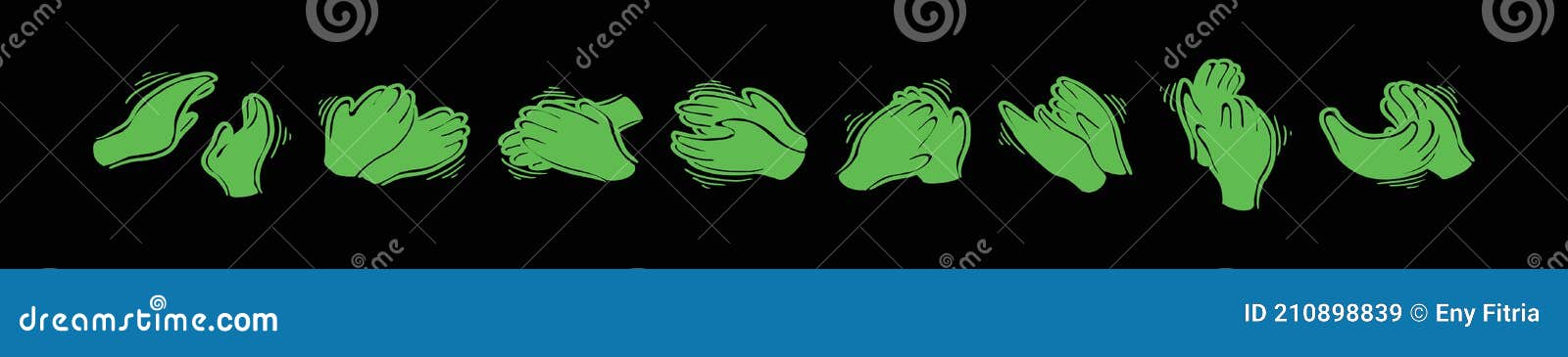 Set Of Hands Clapping Cartoon Icon Design Template With Various Models ...