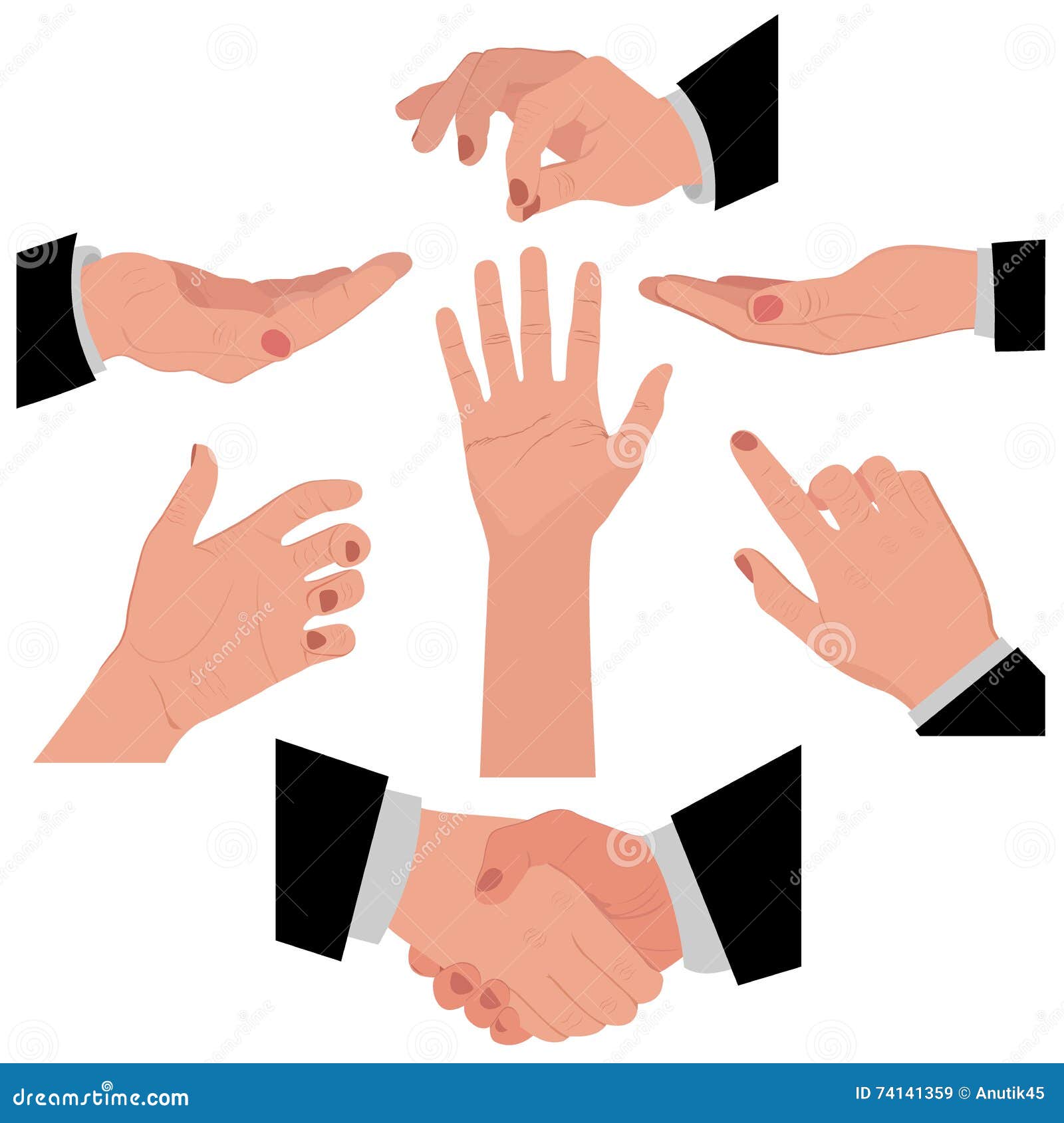 Set of Hands for Different Concepts, Graphic Design, Vector ...