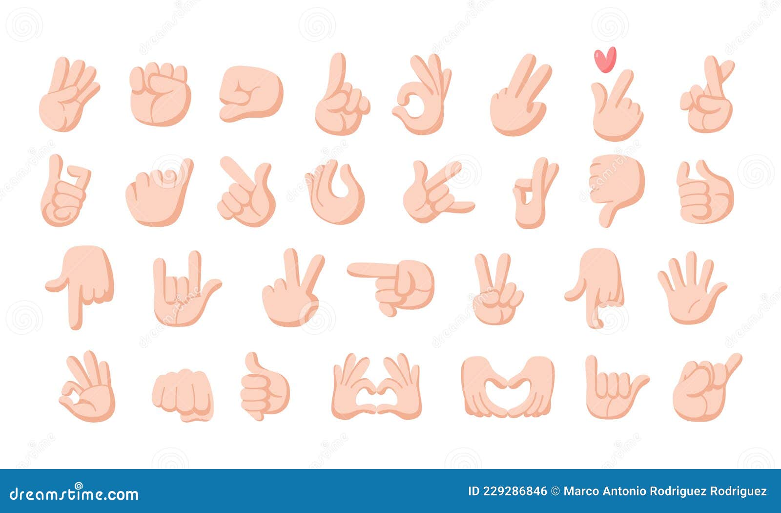 Set of Hands Doing Sign Language Stock Vector - Illustration of clipart ...