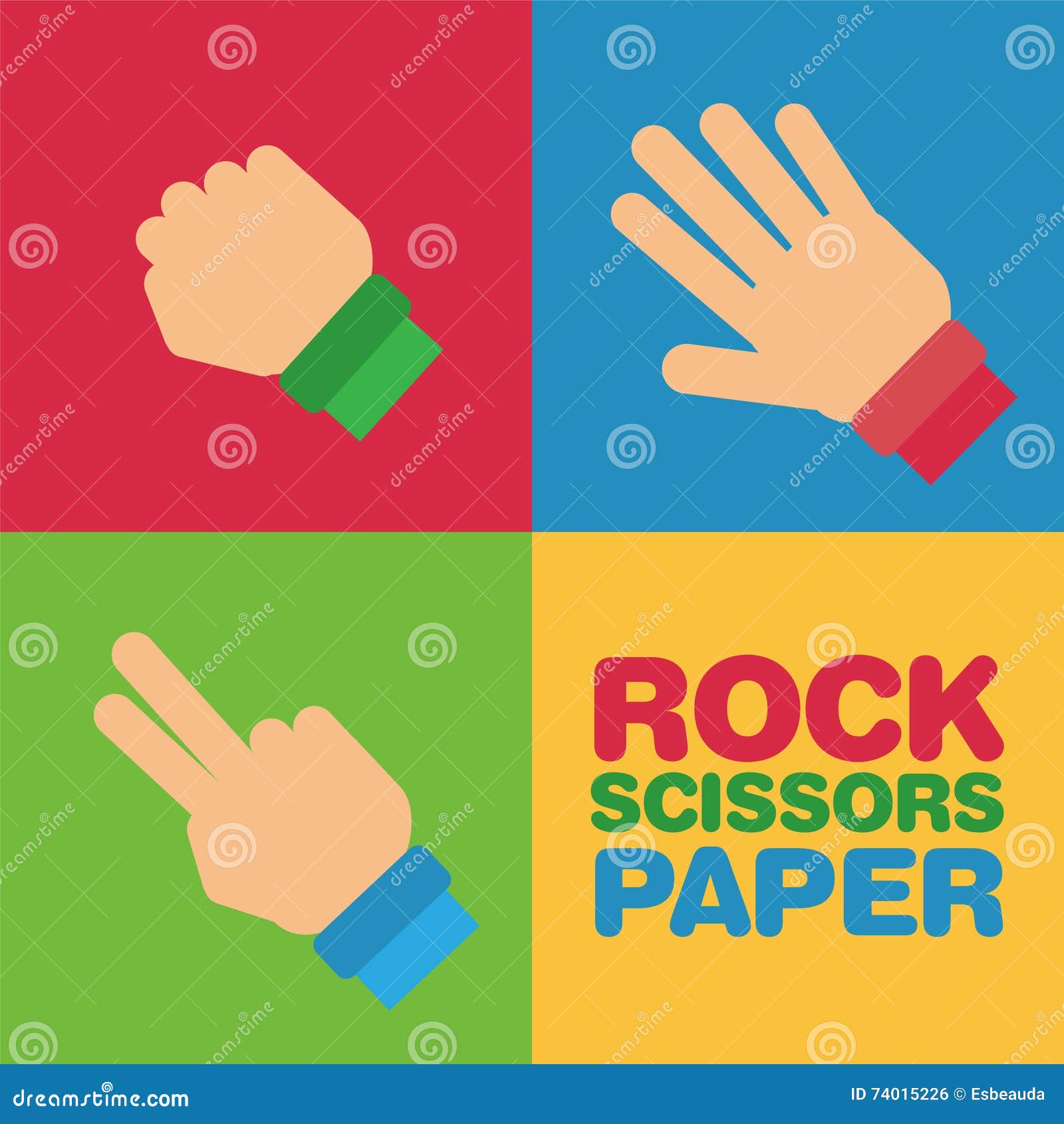 Rock, Scissors, Paper Hand Vector Icon Set. Scissors Paper Rock Game ...