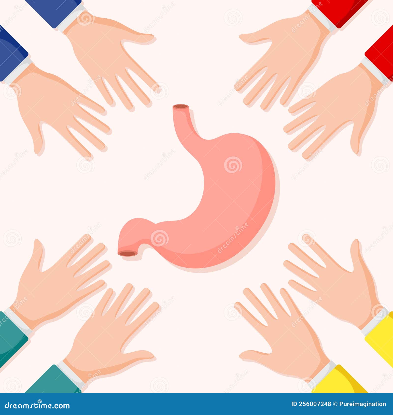 Set of Hands Gestures with Stomach Stock Vector - Illustration of hand ...