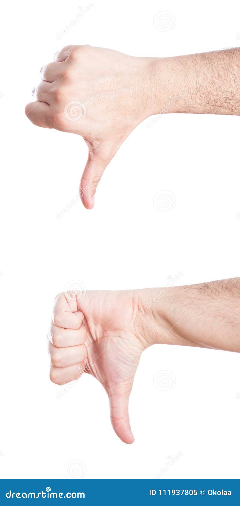 Set of Hands Gesturing `Thumbs Down` Stock Image - Image of disapproval ...