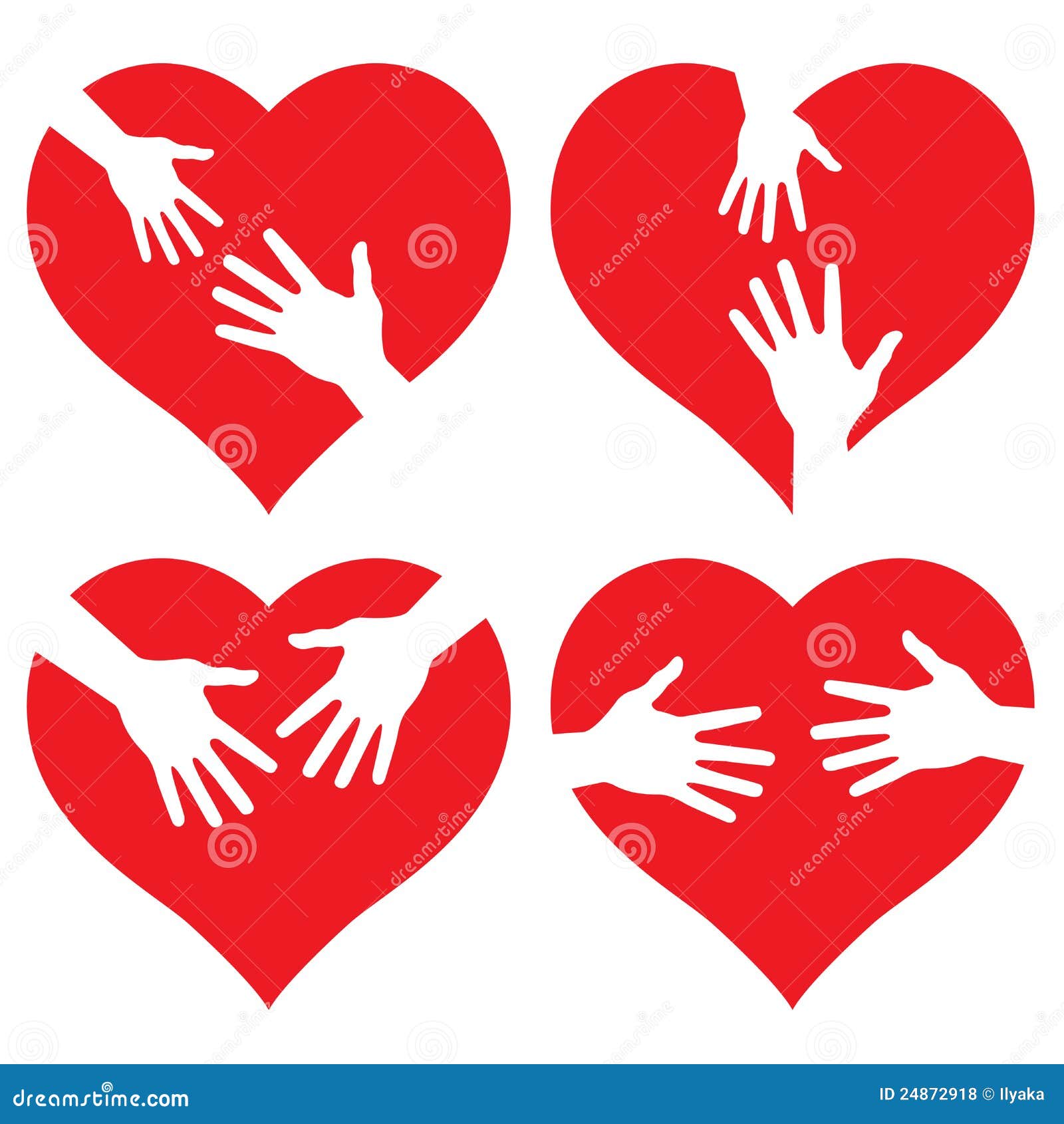 Set of Hands on Heart, Abstract Illustration for Stock Vector ...