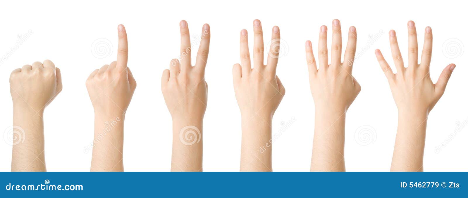 Set of Hands Making the Numbers Stock Image - Image of female, four ...