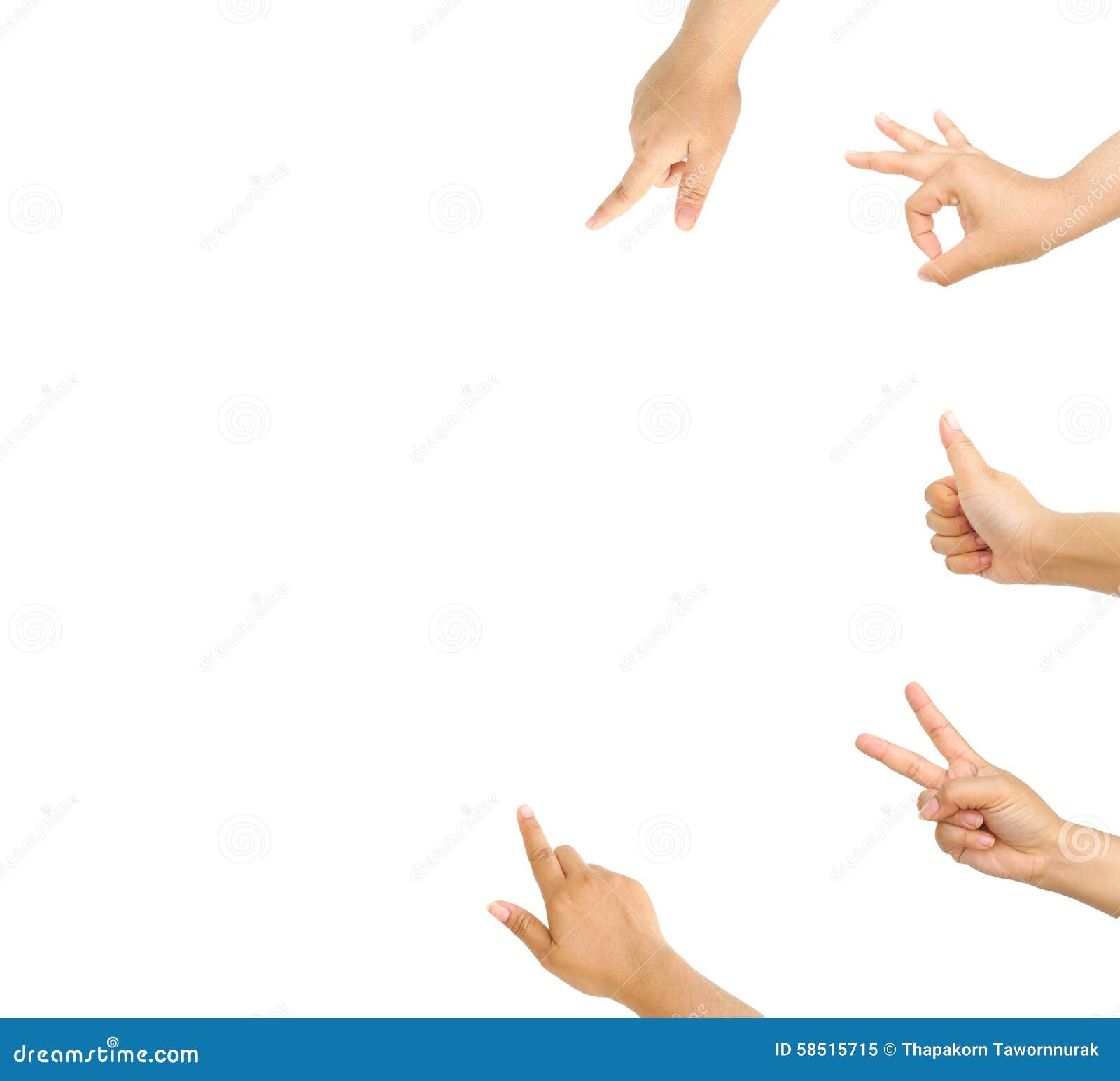 Set of Hands Pointing and Accepting Stock Image - Image of approve ...