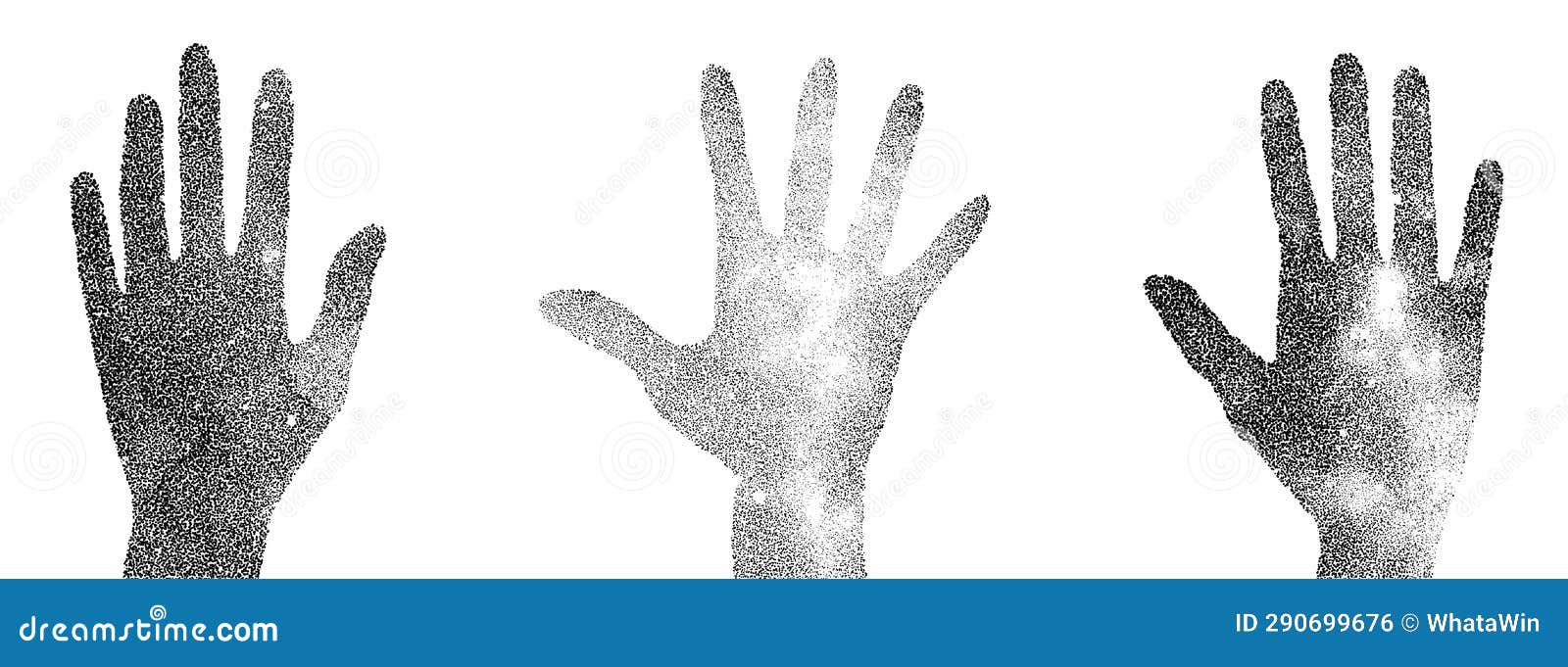 Set Of Hands. Realistic Stippling Vector Illustration | CartoonDealer ...