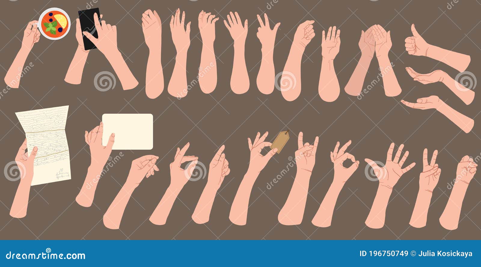 Set of Hands Showing Different Gestures Isolated. Different Hand Sign ... Set of Hands Showing Different Gestures Isolated. Different Hand Sign ...