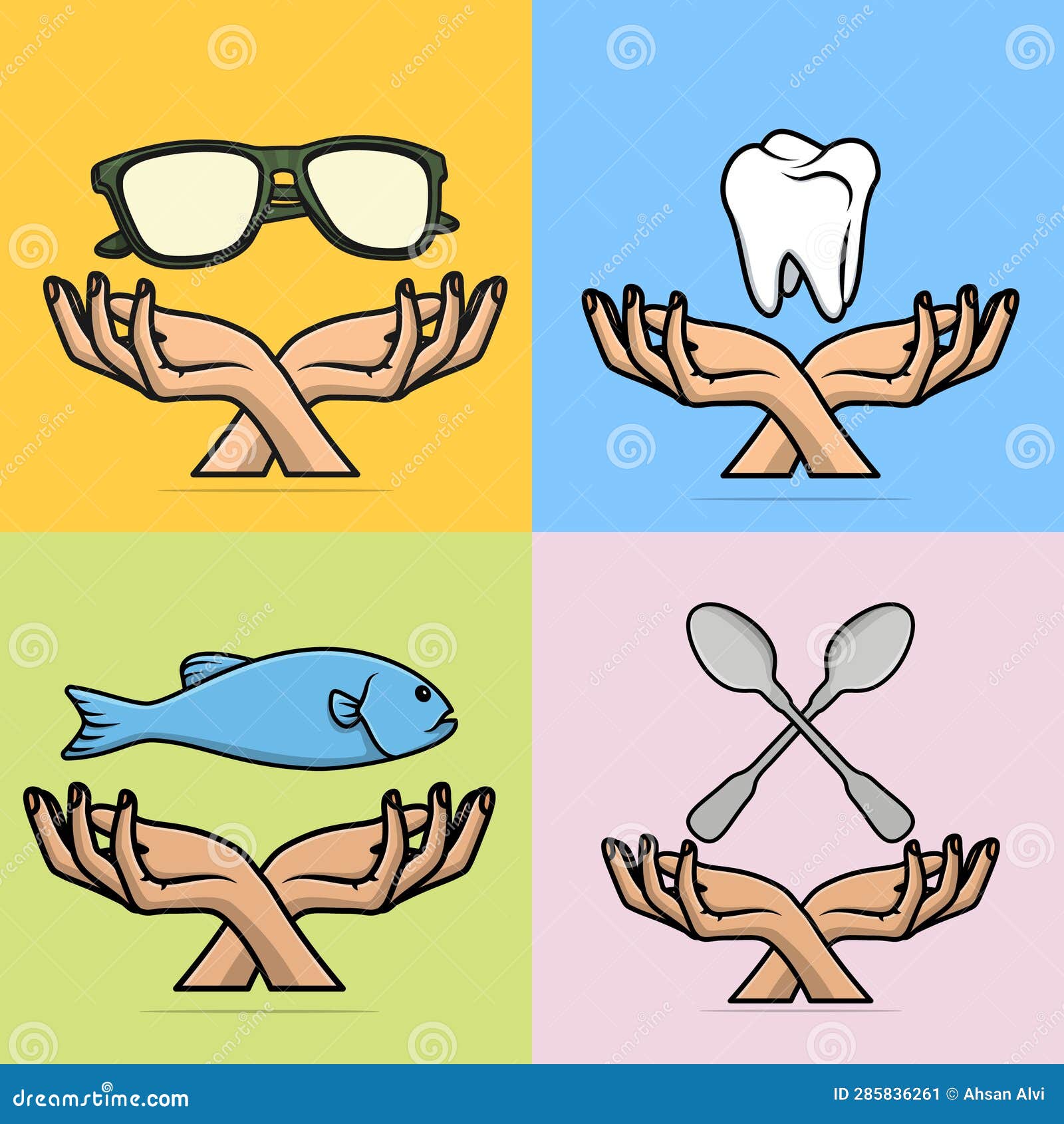 Set of Hands with Tools Vector Illustration. Stock Vector ...