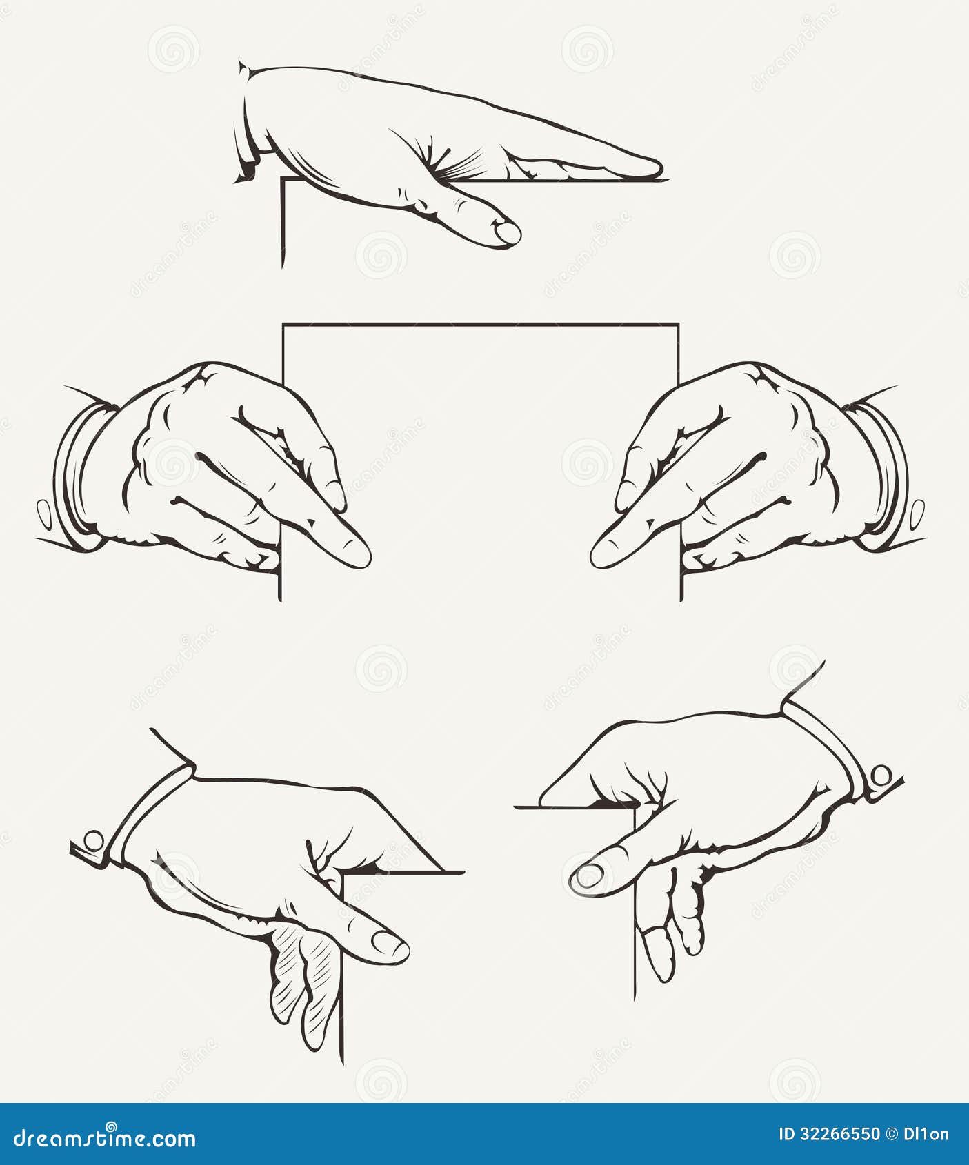 Set of Hands. Vector Drawing Stock Vector - Illustration of card, group ...