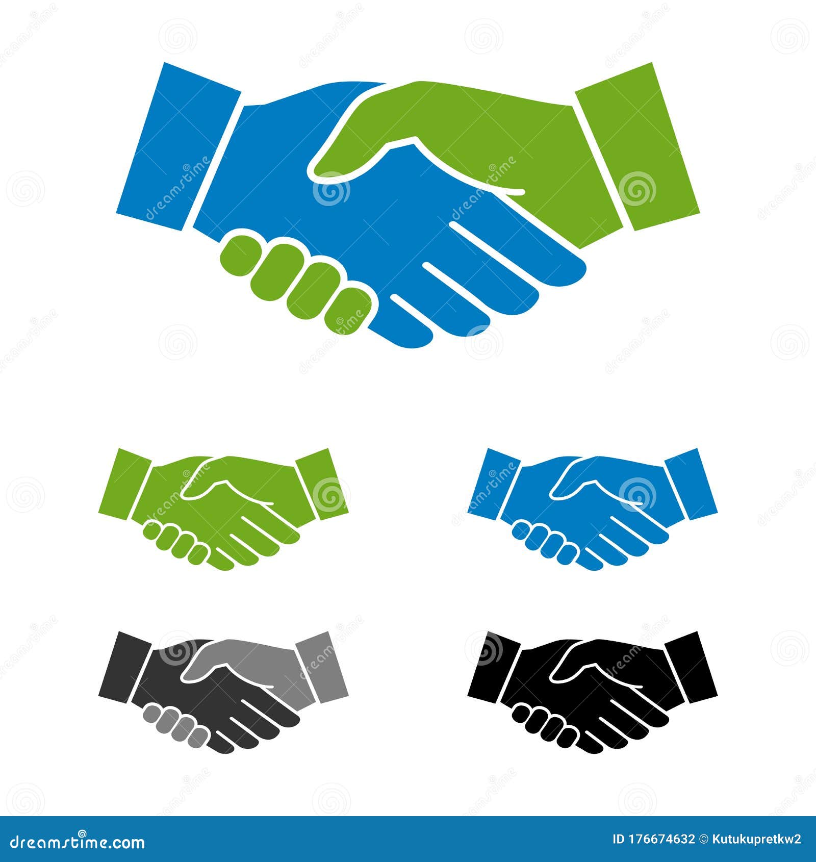 Set Handshake Logo Template Illustration Design. Vector EPS 10 Stock ...