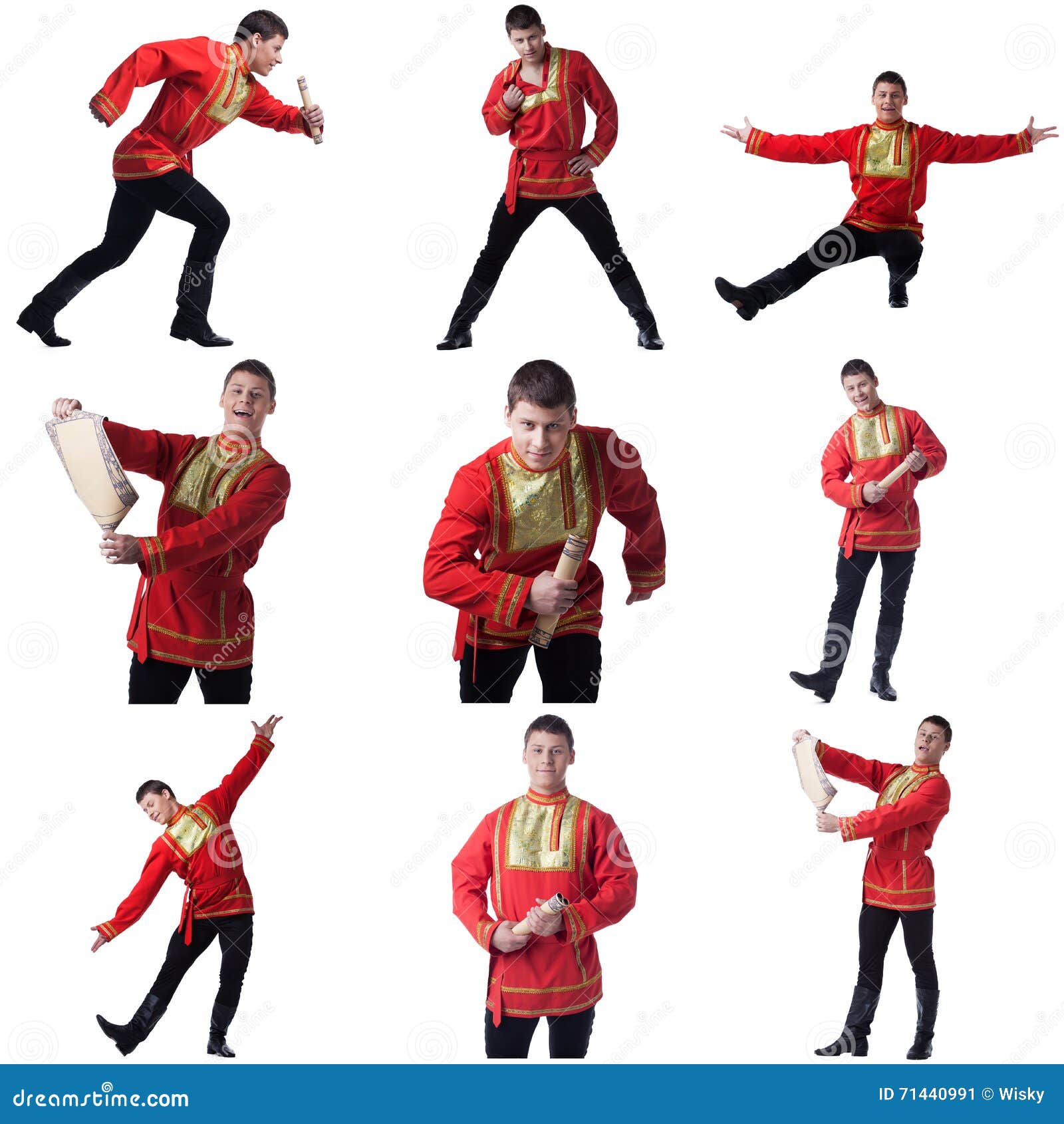 Set of Handsome Folk Dancer Posing in Studio Stock Image - Image of ...
