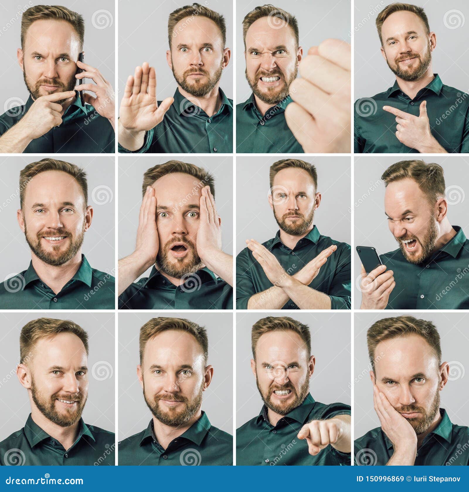 Set of Handsome Man with Different Emotions and Gestures Stock Image ... Set of Handsome Man with Different Emotions and Gestures Stock Image ...