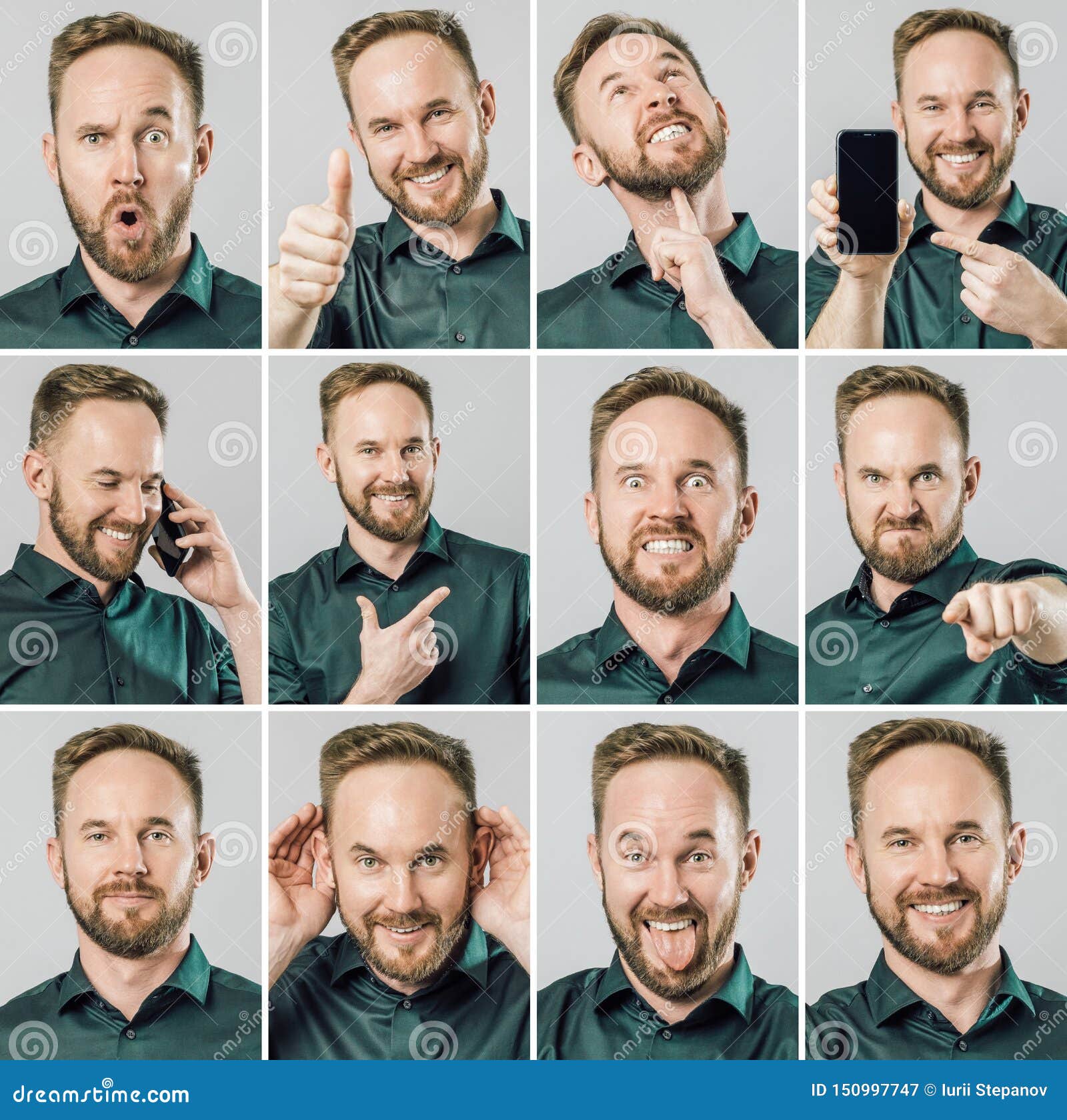 Set of Handsome Man with Different Emotions and Gestures Stock Image ... Set of Handsome Man with Different Emotions and Gestures Stock Image ...