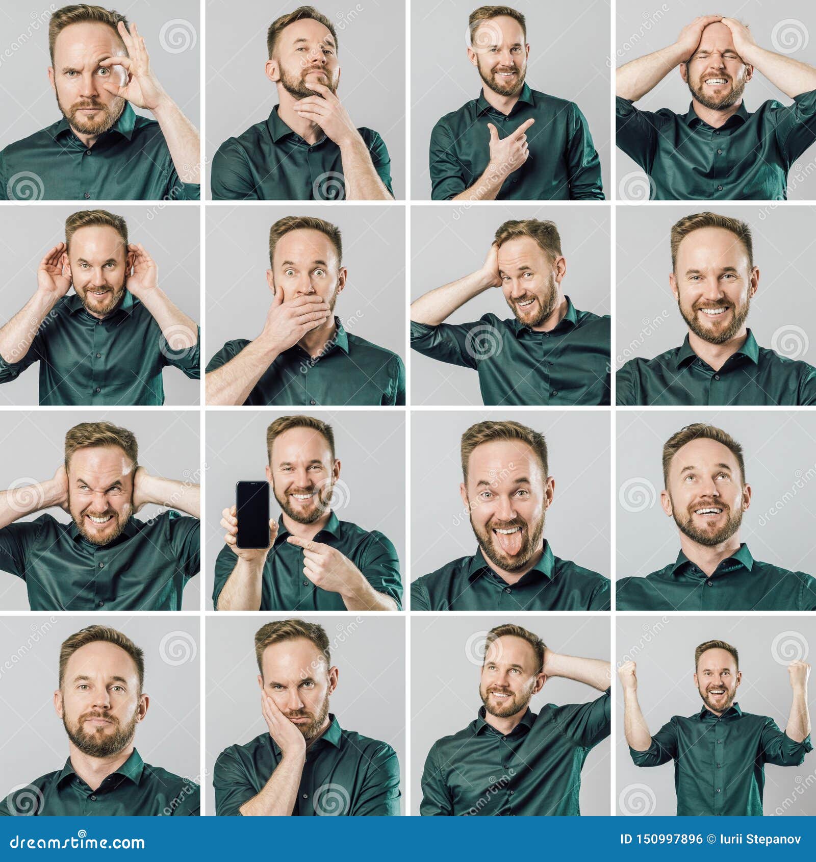 Set of Handsome Man with Different Emotions and Gestures Stock Photo ... Set of Handsome Man with Different Emotions and Gestures Stock Photo ...
