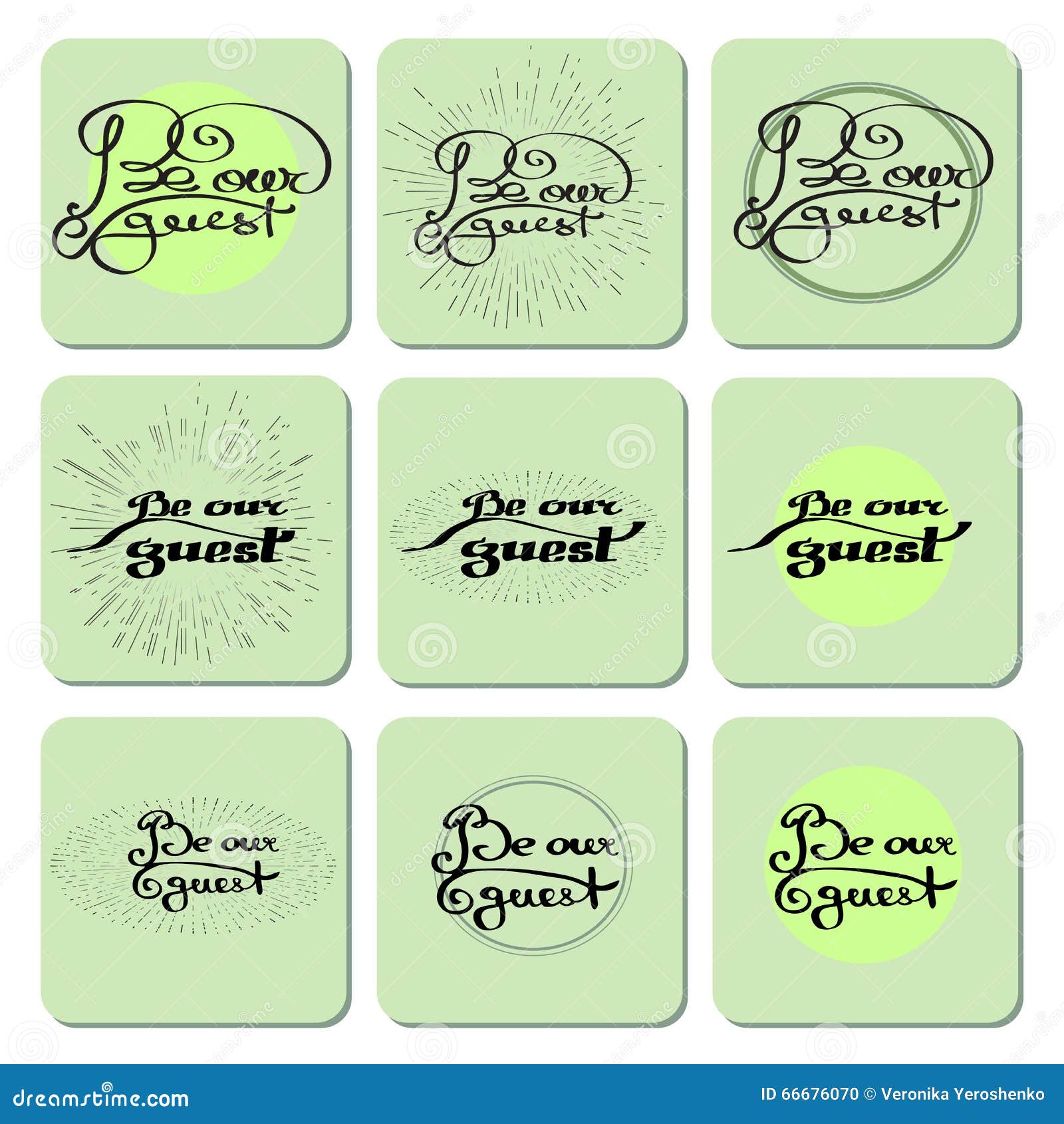 Set Handwritten Words BE OUR GUEST. Stock Vector - Illustration of ...