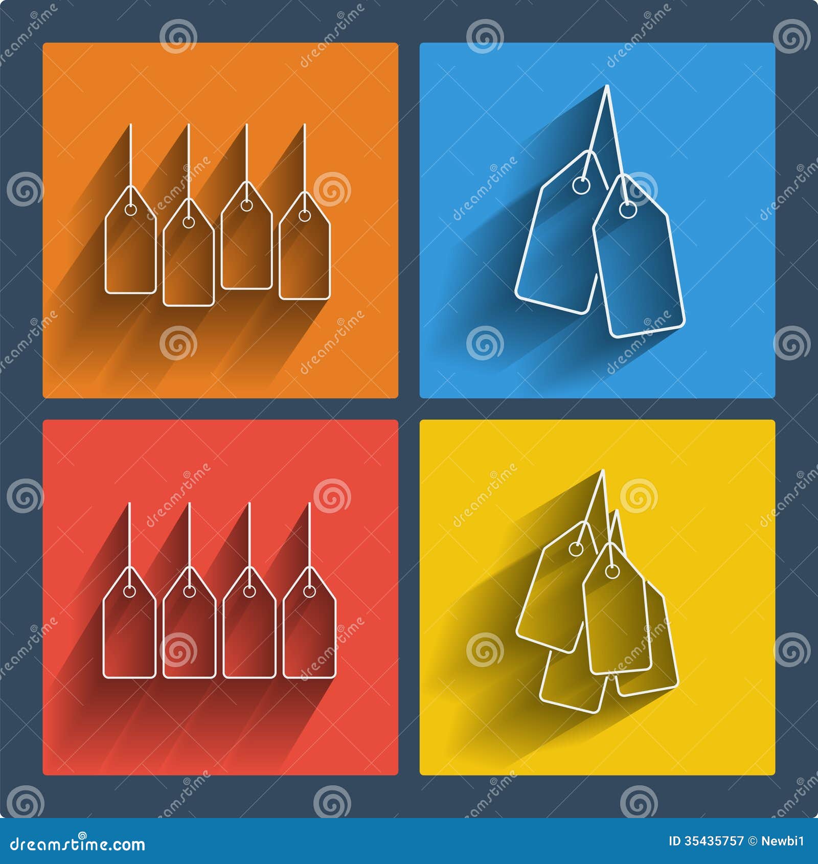 Set of 4 Hang Tags Web and Mobile Icons. Vector. Stock Vector ...