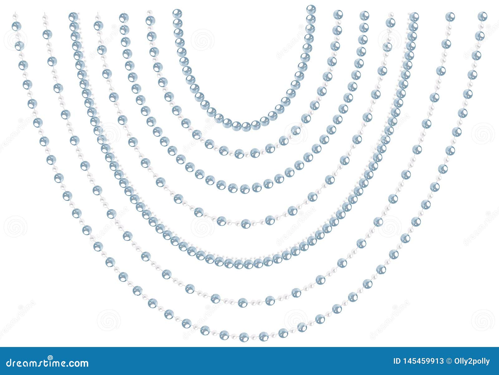 Pearl String. Precious Jewel Divider. Bead Line Vector Illustration ...