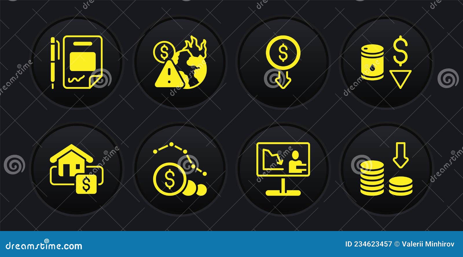 Set Hanging Sign with Sale, Drop Crude Oil Price, Dollar Rate Decrease ...