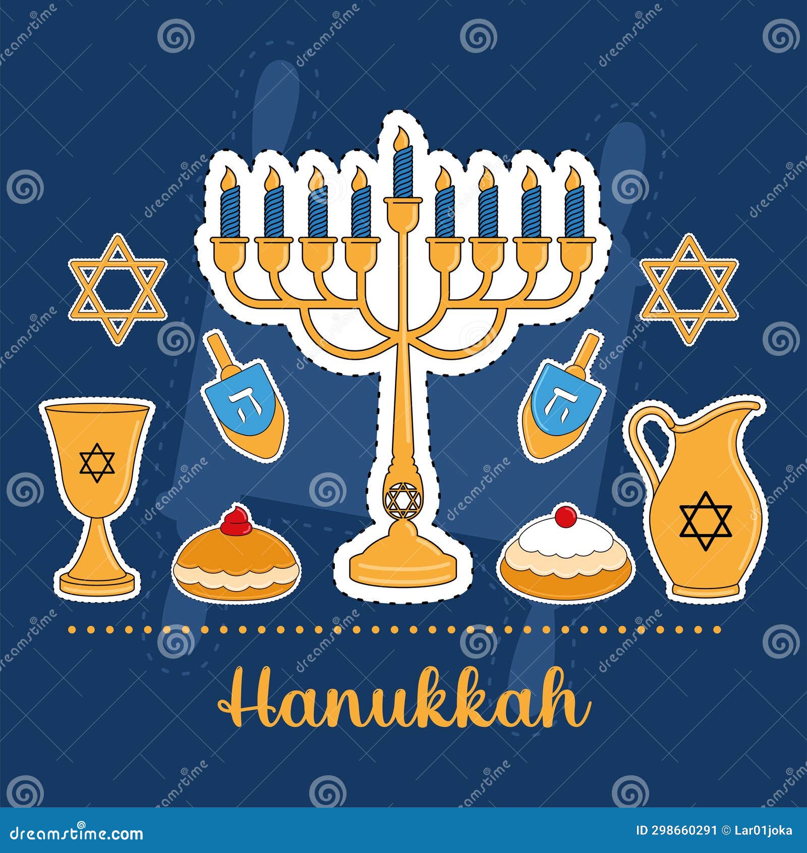 Set of Hanukkah Icons Vector Stock Illustration - Illustration of ...