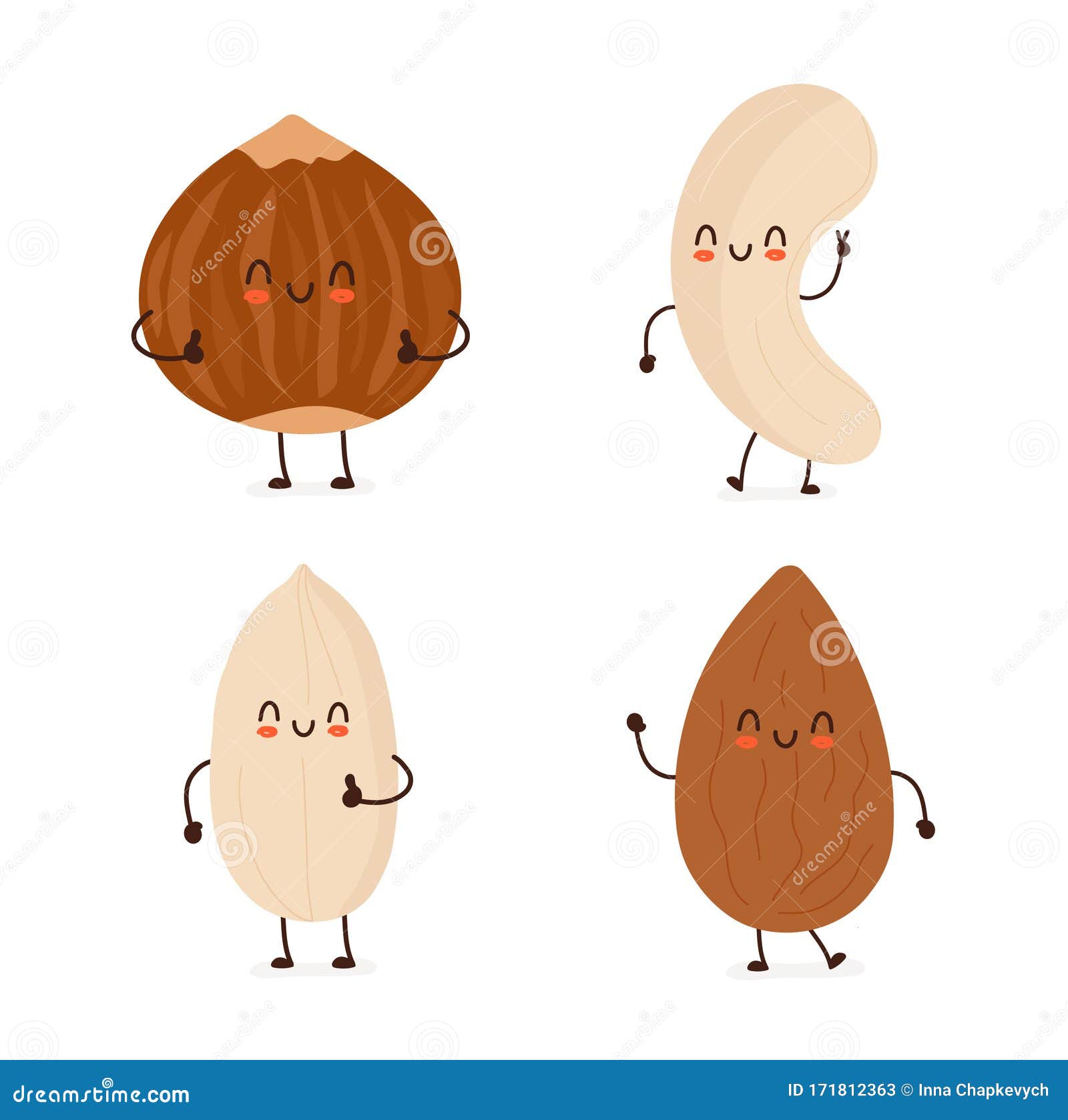 Set of Happy Smiling Funny Cute Nuts Stock Vector - Illustration of ... Set of Happy Smiling Funny Cute Nuts Stock Vector - Illustration of ...