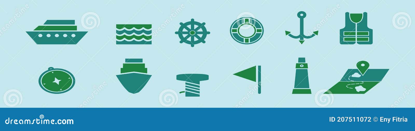 Set of Harbours Cartoon Icon Design Template with Various Models ...