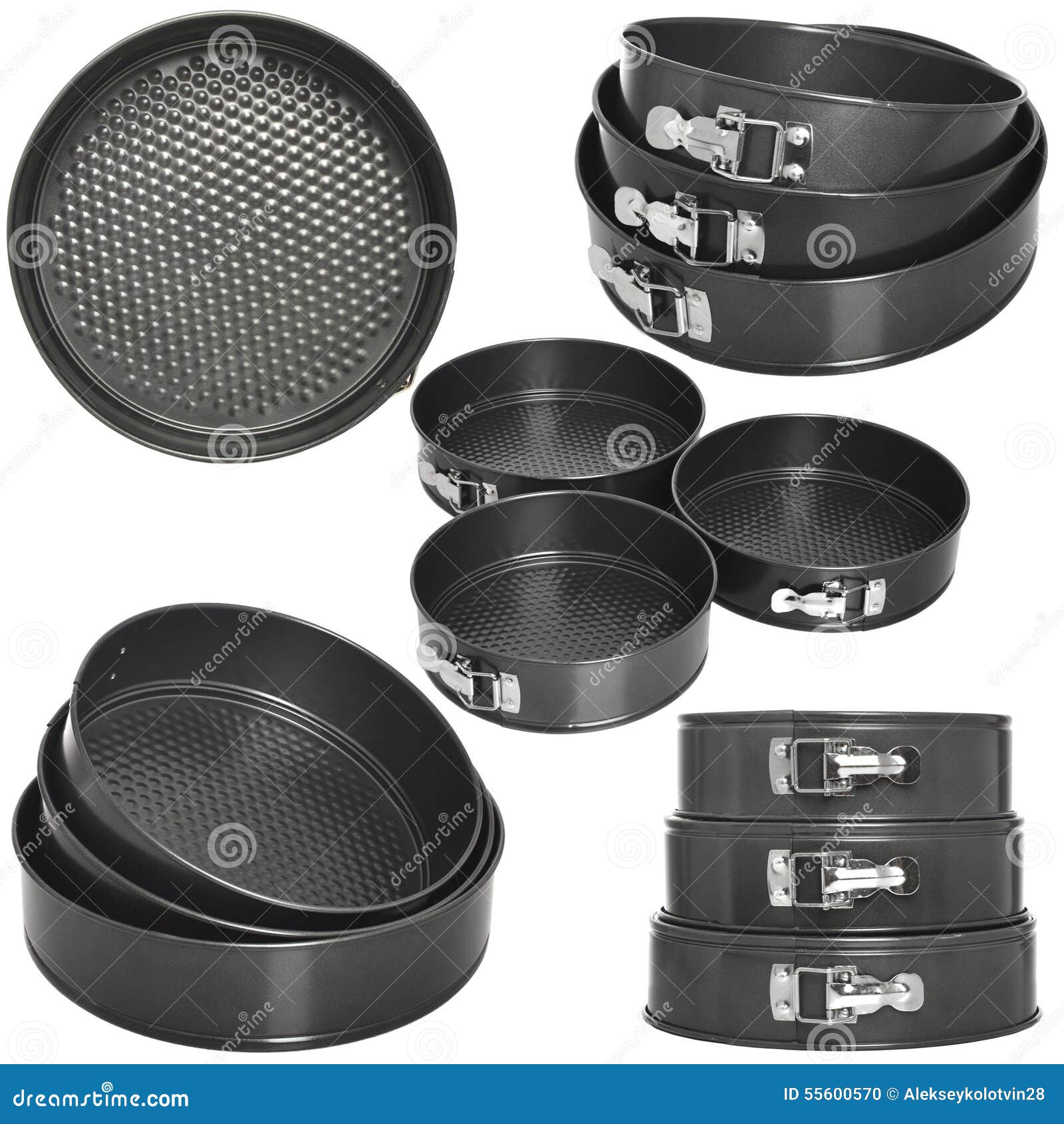 Set Hard Baking Form for Cake, Isolated on White Stock Photo - Image of ...