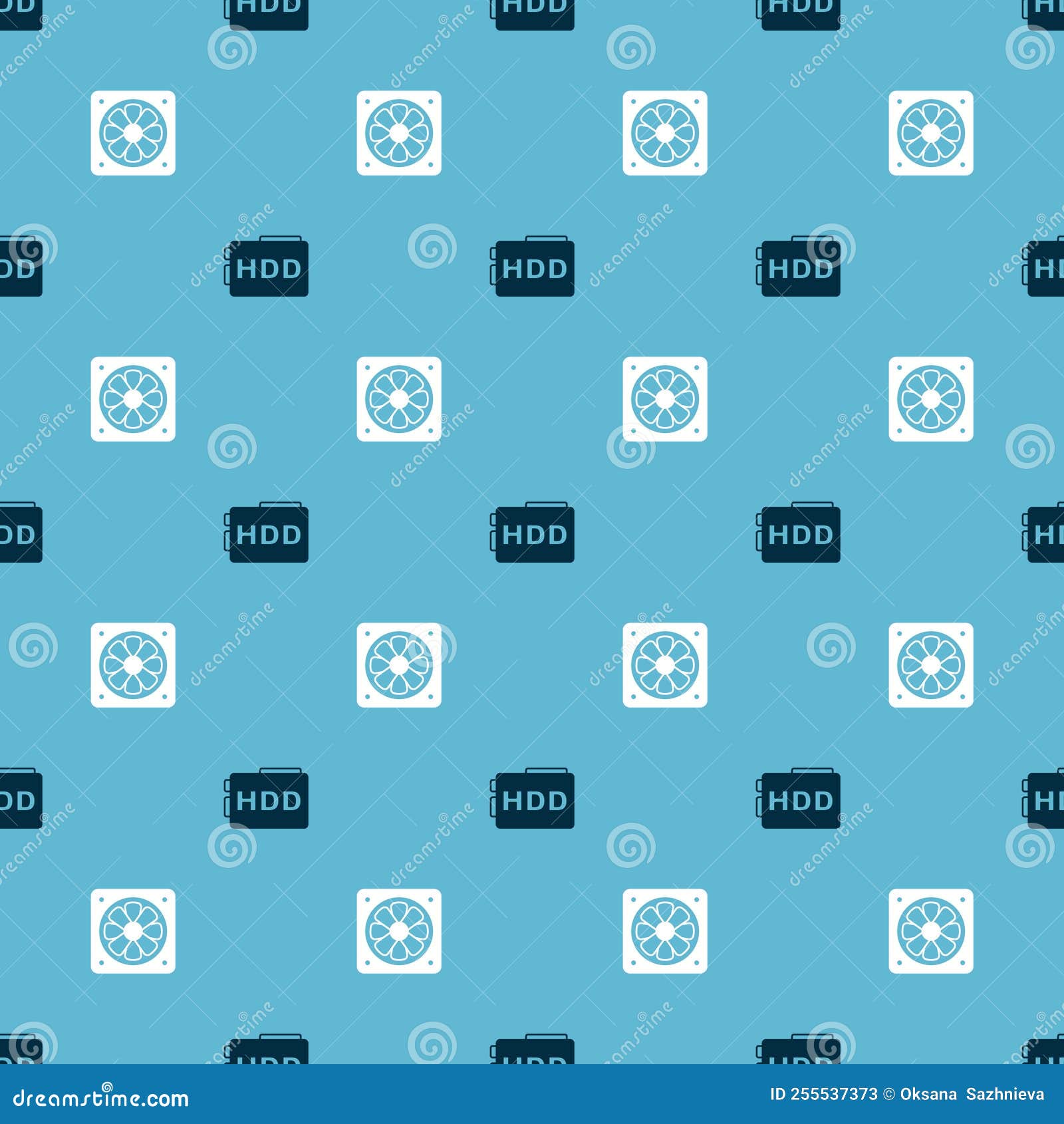 Set Hard Disk Drive HDD and Computer Cooler on Seamless Pattern. Vector ... Set Hard Disk Drive HDD and Computer Cooler on Seamless Pattern. Vector ...