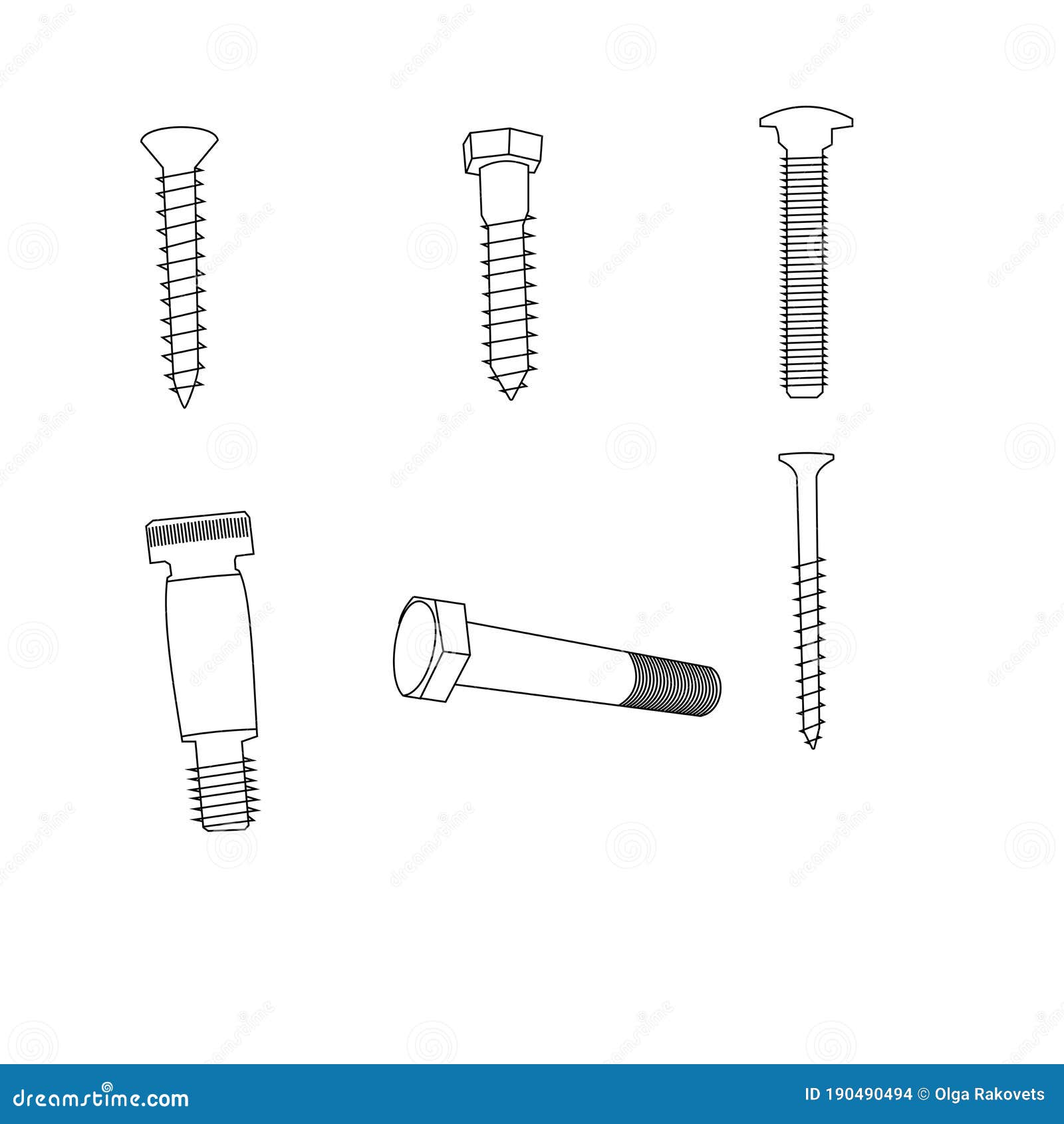 Set of Hardware, Outline Vector Illustration, Image of Various ...