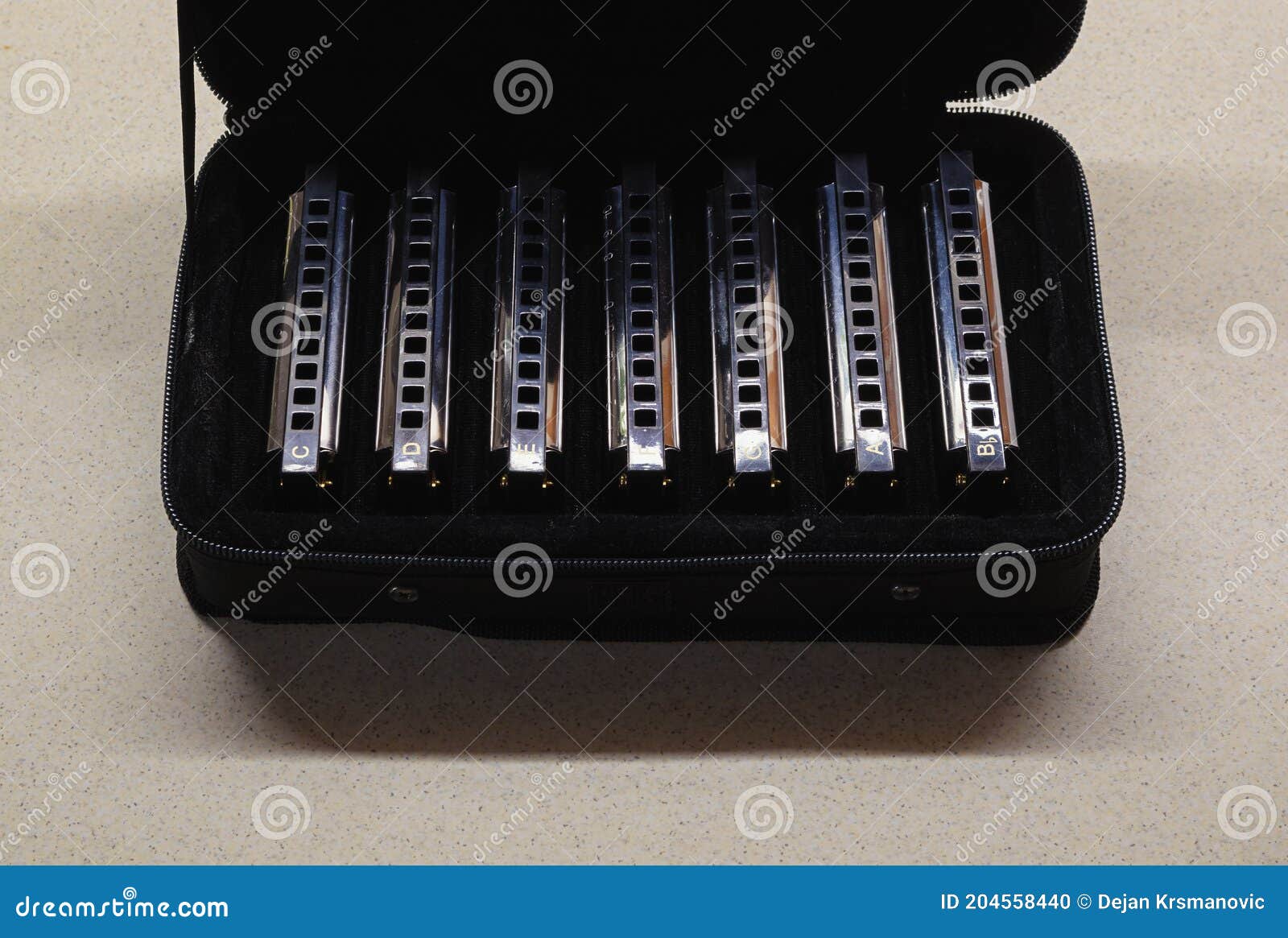 Set of Harmonicas stock photo. Image of closeup, design - 204558440