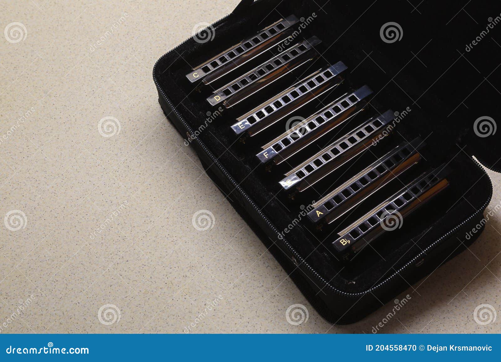 Set of Harmonicas stock photo. Image of vintage, structure - 204558470