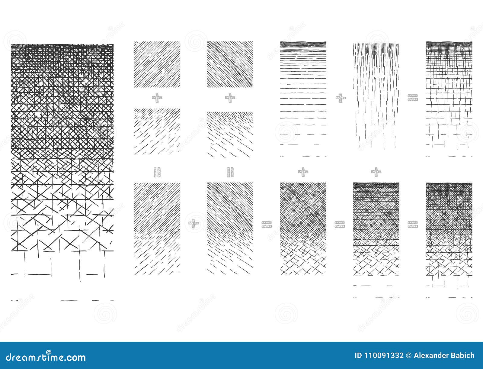 Set of Hatching Gradient Texture Stock Vector - Illustration of ...