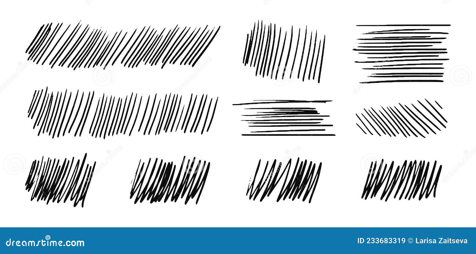 Set of Hatching Lines Diagonal, Vertical or Parallel Strokes. a Set of ...